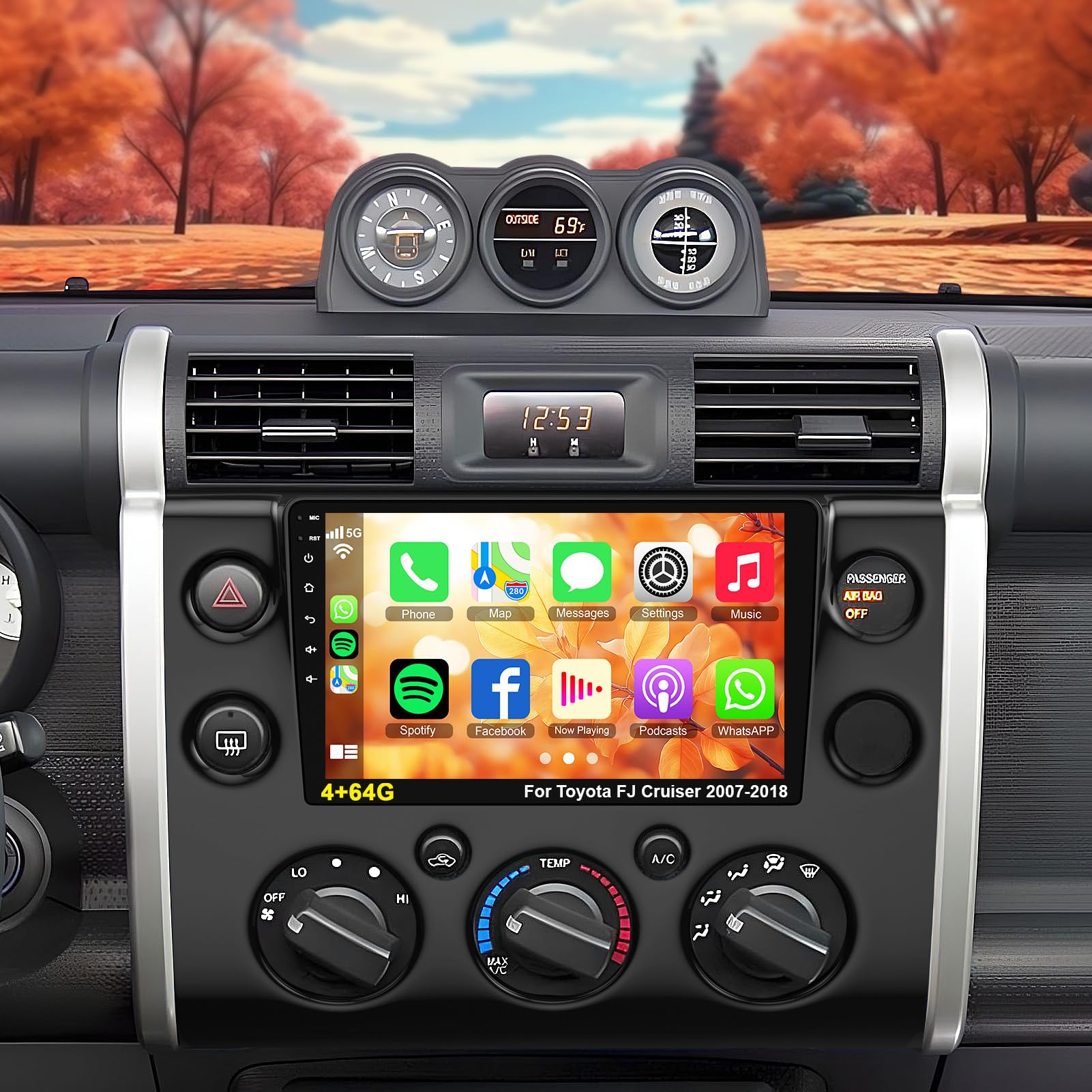 Amazon.com: 4G+64G Android 13 Car Radio for Toyota FJ Cruiser 2007-2018 ...