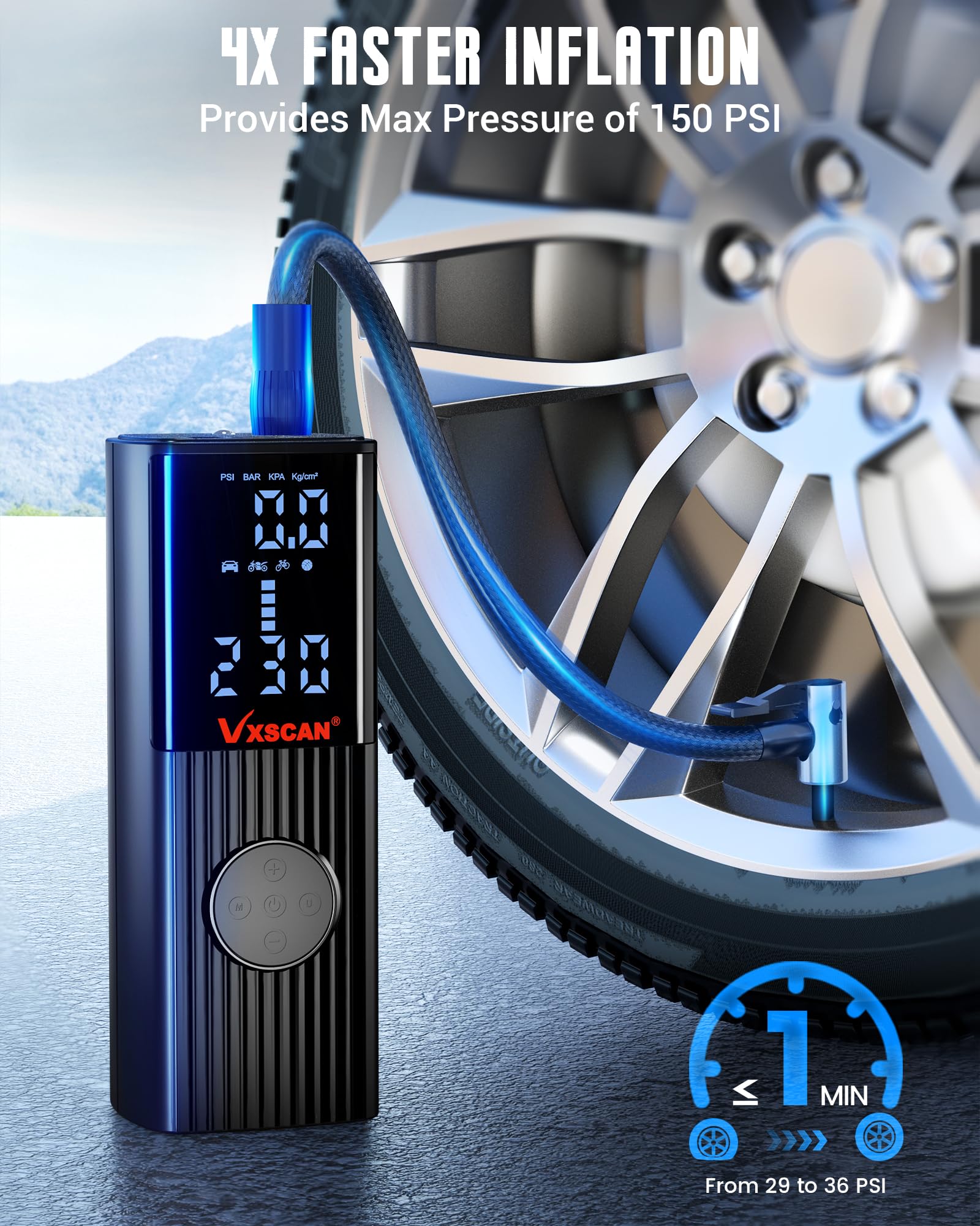 Snapklik.com : Tire Inflator Portable Air Compressor For Car Tires, 150 ...