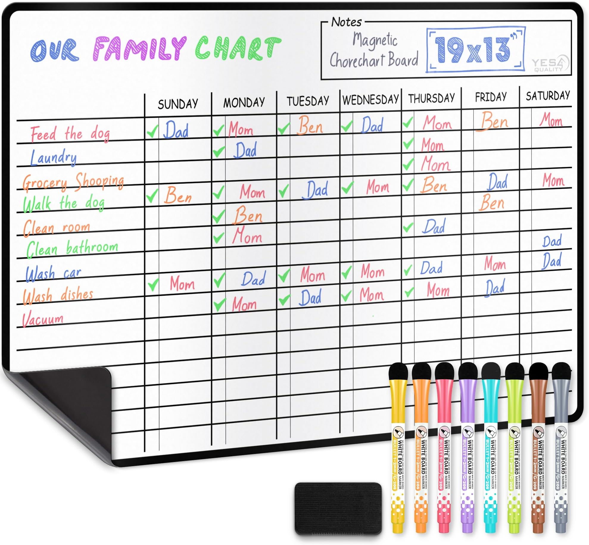 Amazon.com : Multi-use Magnetic to-Do List Board Chore Chart List Goal ...