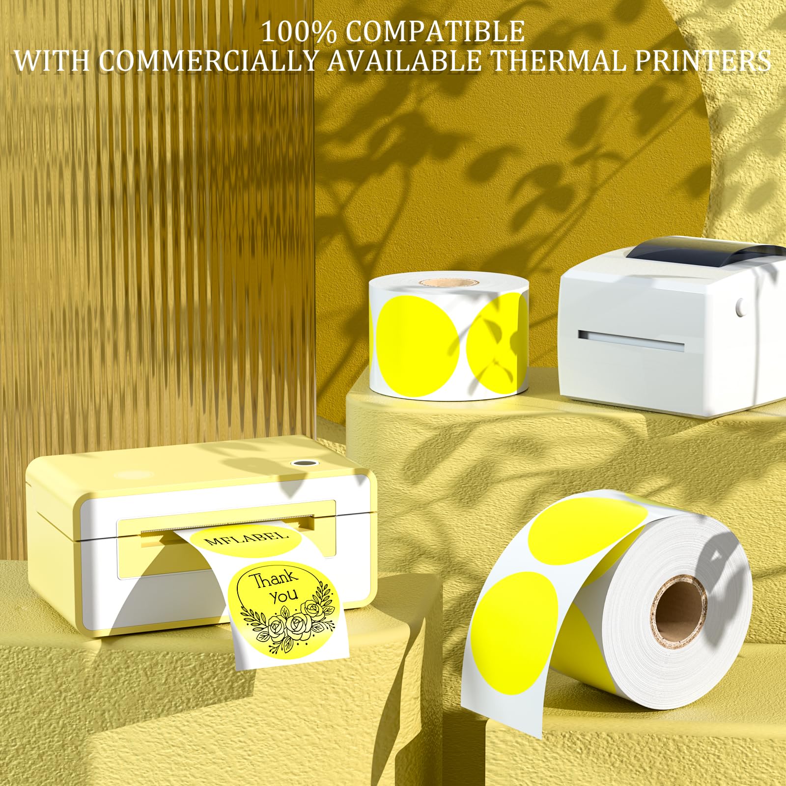 Snapklik.com : MFLABEL 750-Pack Yellow Round Labels