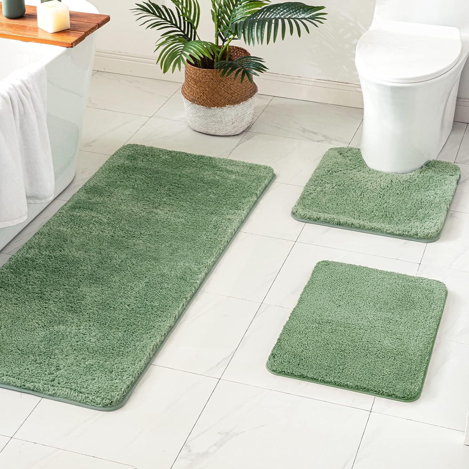 Amazon.com: MIULEE Bathroom Rugs Sets 3 Piece with Toilet Mat and ...