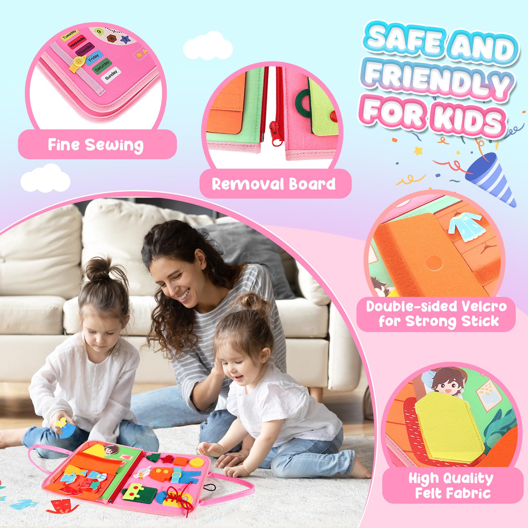 Snapklik.com : URMYWO Toddler Busy Board - Busy Book Montessori Toys ...