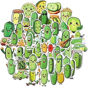 Amazon.com: Andibro 50Pcs Pickle Aesthetics Cartoon Stickers Pack ...