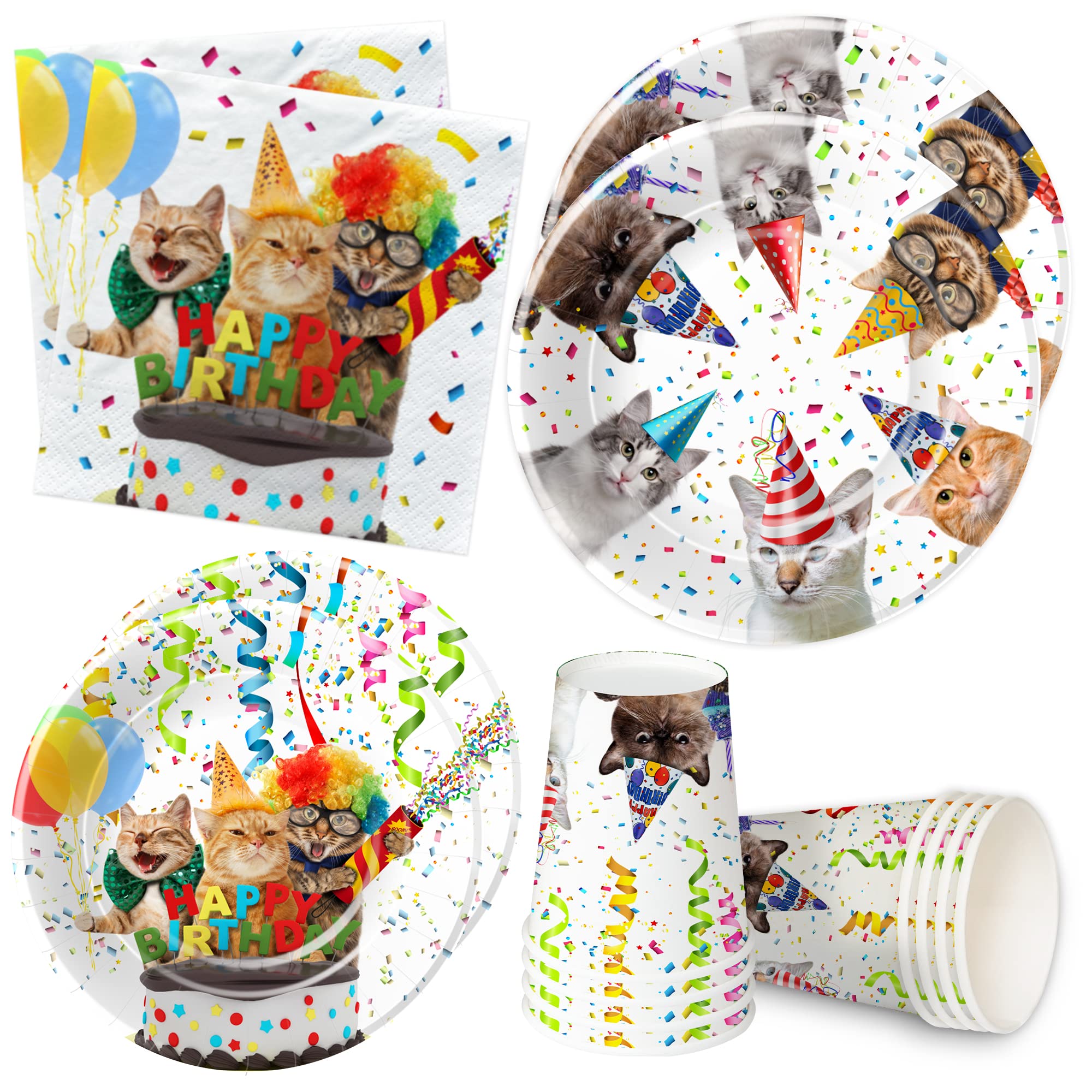 Amazon.com: APOWBLS Cat Theme Birthday Party Supplies - Cat Party ...