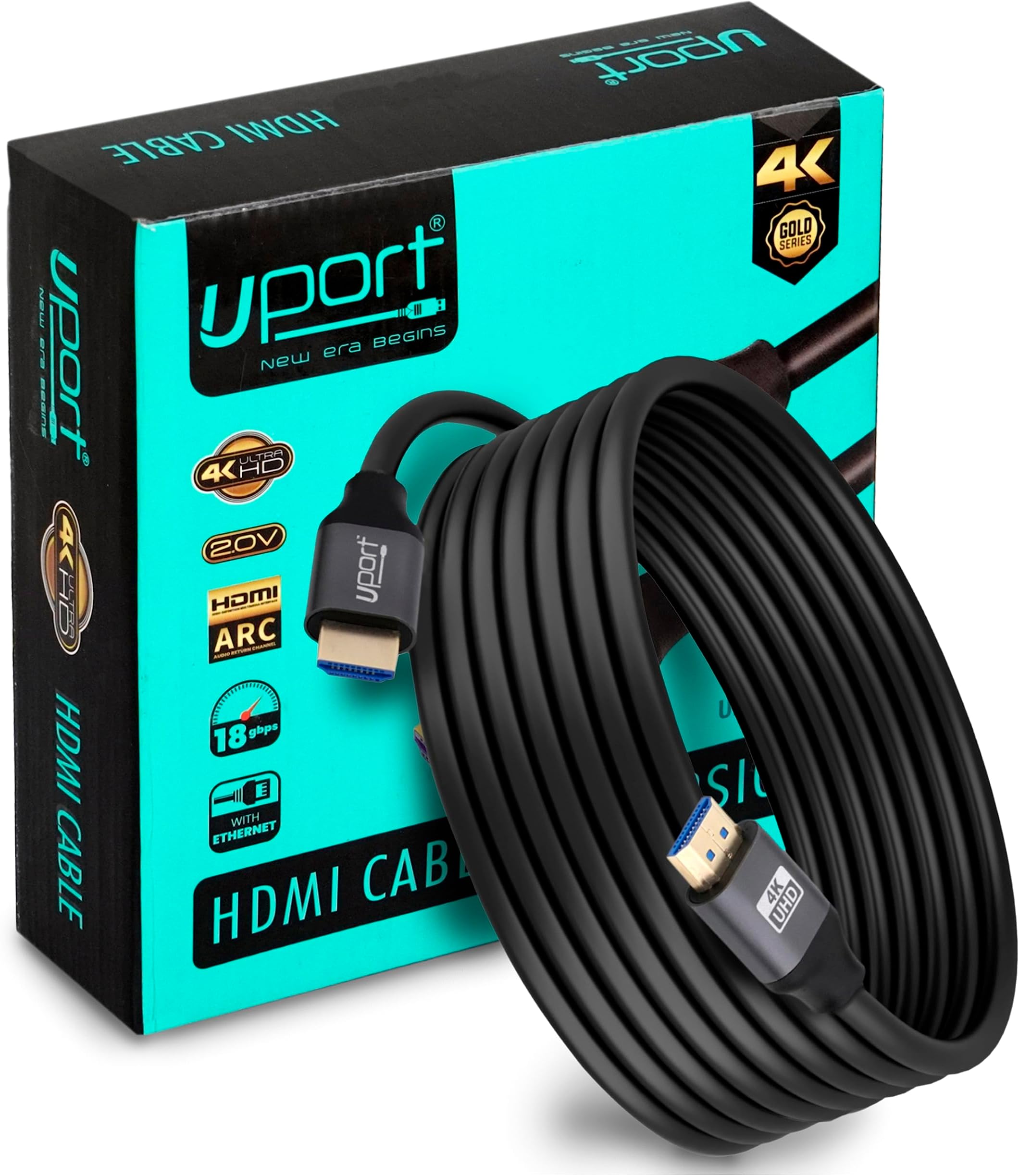 Buy UPORT 5 Meter 4K HDMI Cable High Speed, Gold Connectors, 4K, Ultra ...