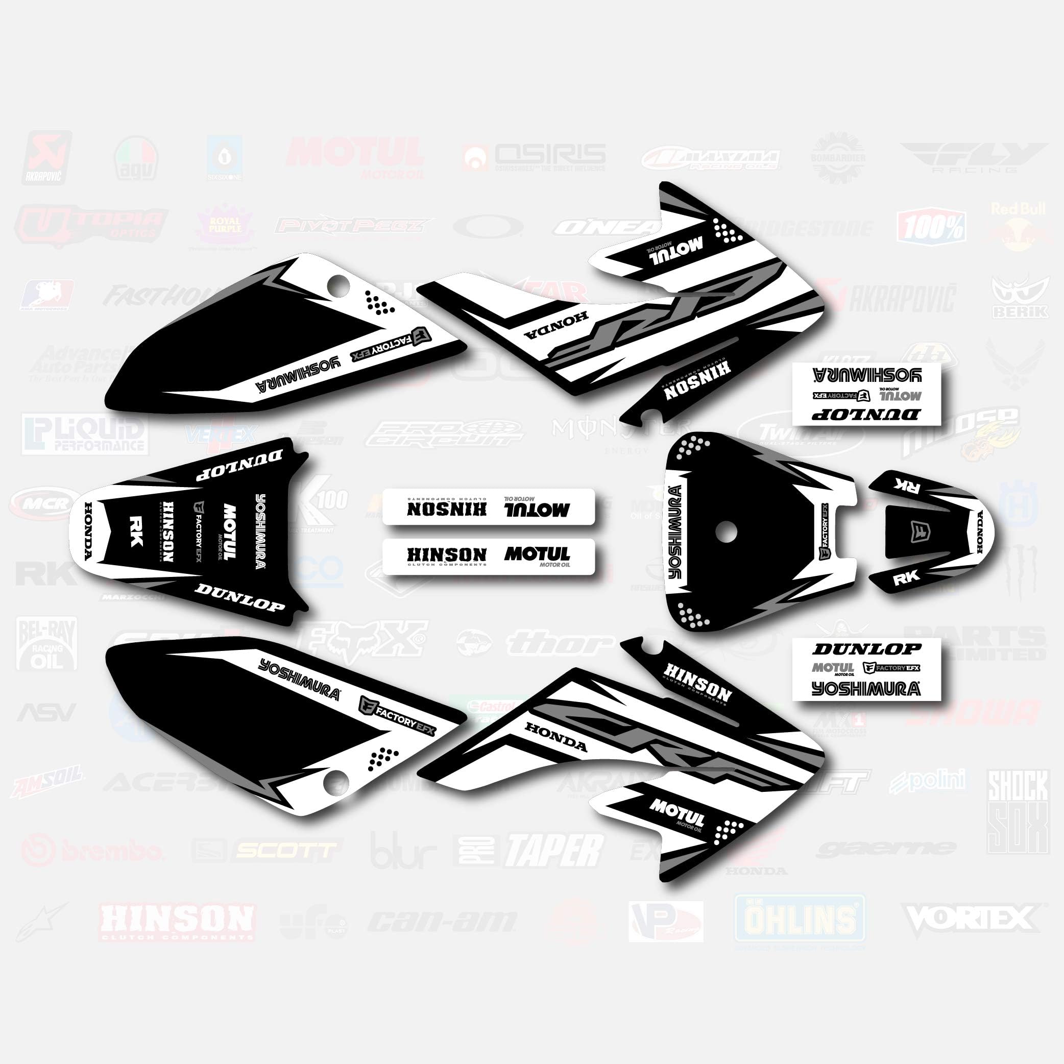 Amazon.com: Black & Gold Shift Graphic Kit fit Honda 04-12 CRF50 Shroud ...