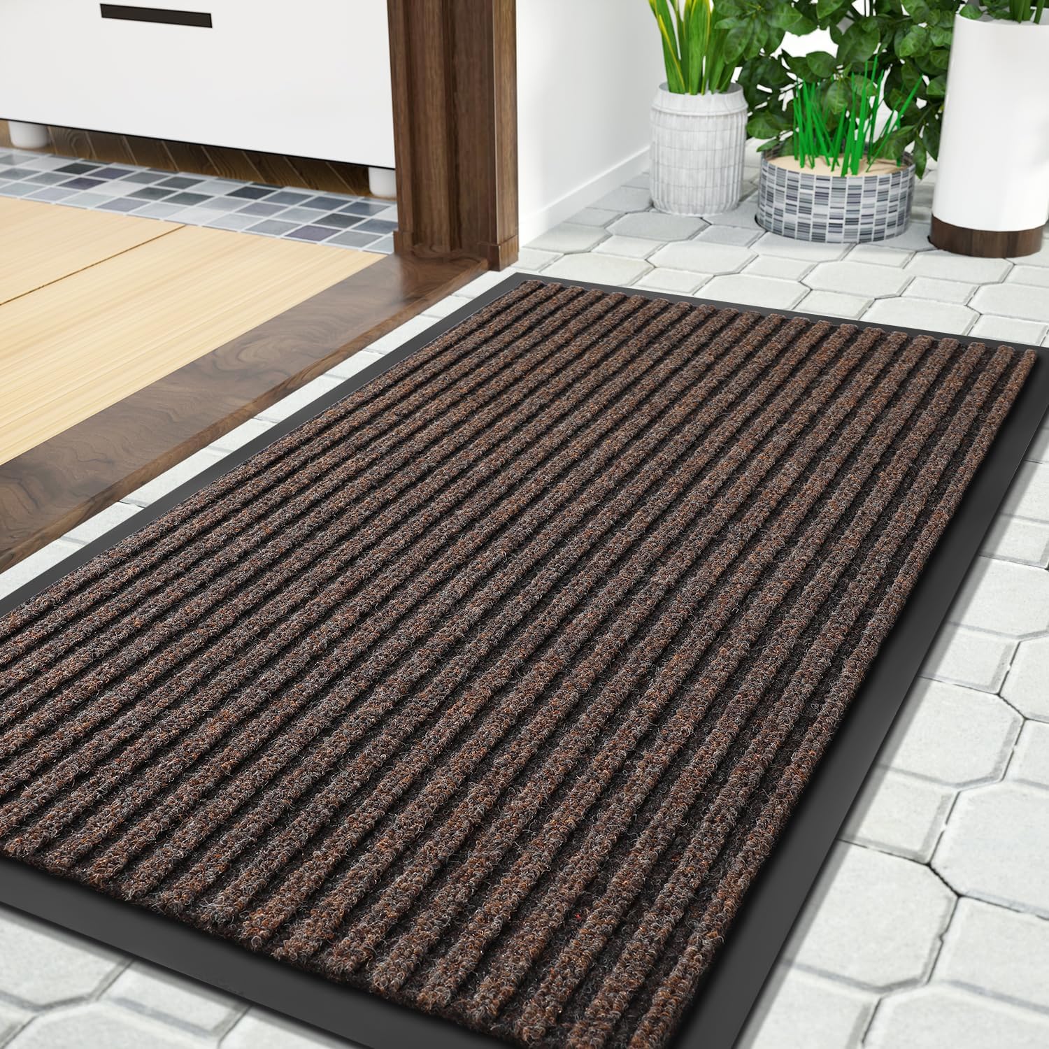 Amazon.com: Yimobra Front Door Mat Outdoor Indoor Entrance, 100% ...
