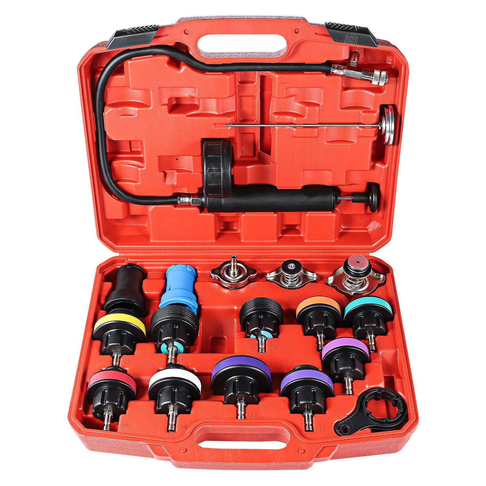 Holdfiturn 18pcs Coolant Pressure Tester Kit Radiator Pressure Tester ...