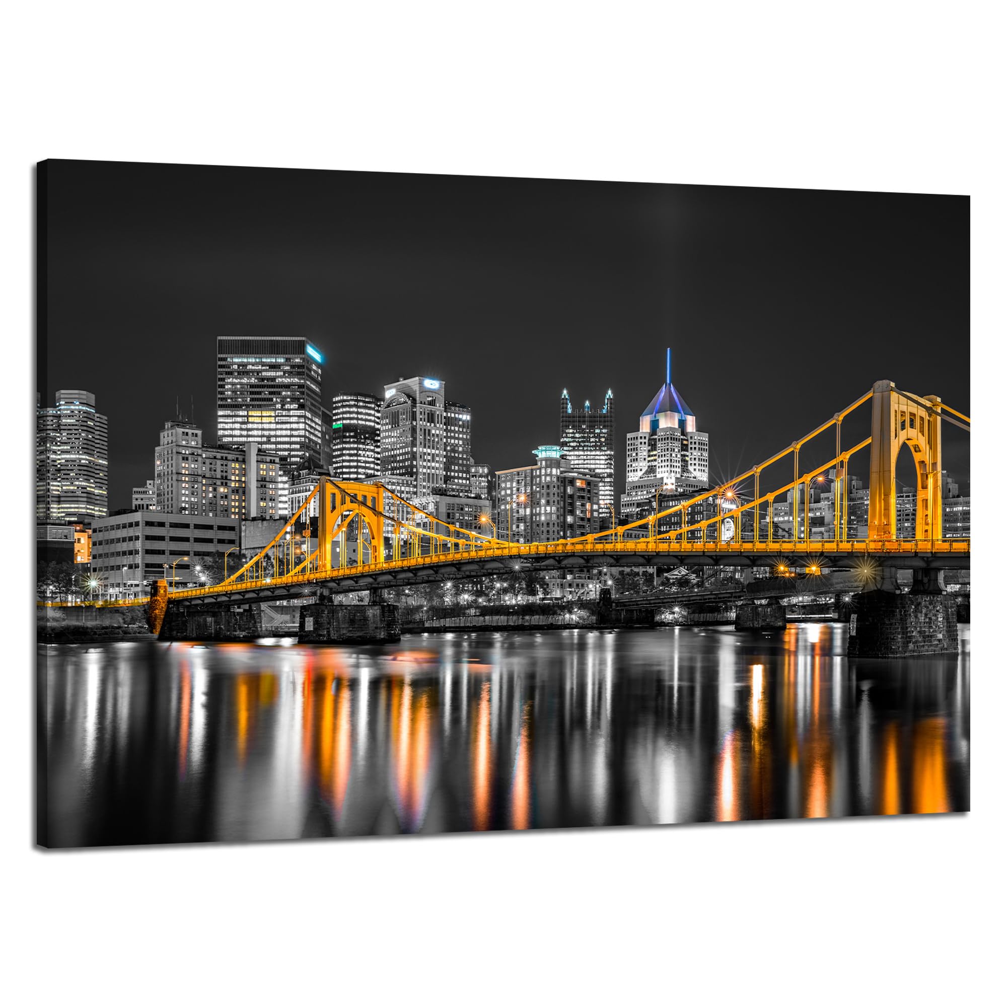 Amazon.com: Pittsburgh City Wall Art Pennsylvania Pittsburgh Skyline ...