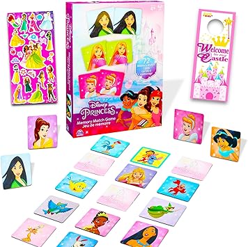 Amazon.com: Disney Princess Educational Toy Bundle for Kids - Memory ...