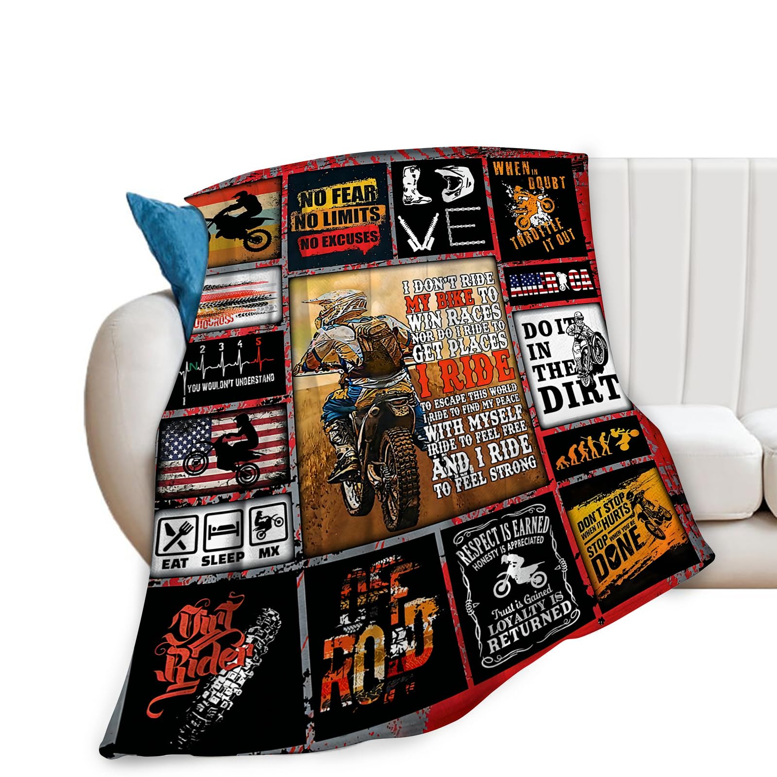 Amazon.com: Motorcycle Blanket for Boys Girls Women Men Dirt Bike Gifts ...