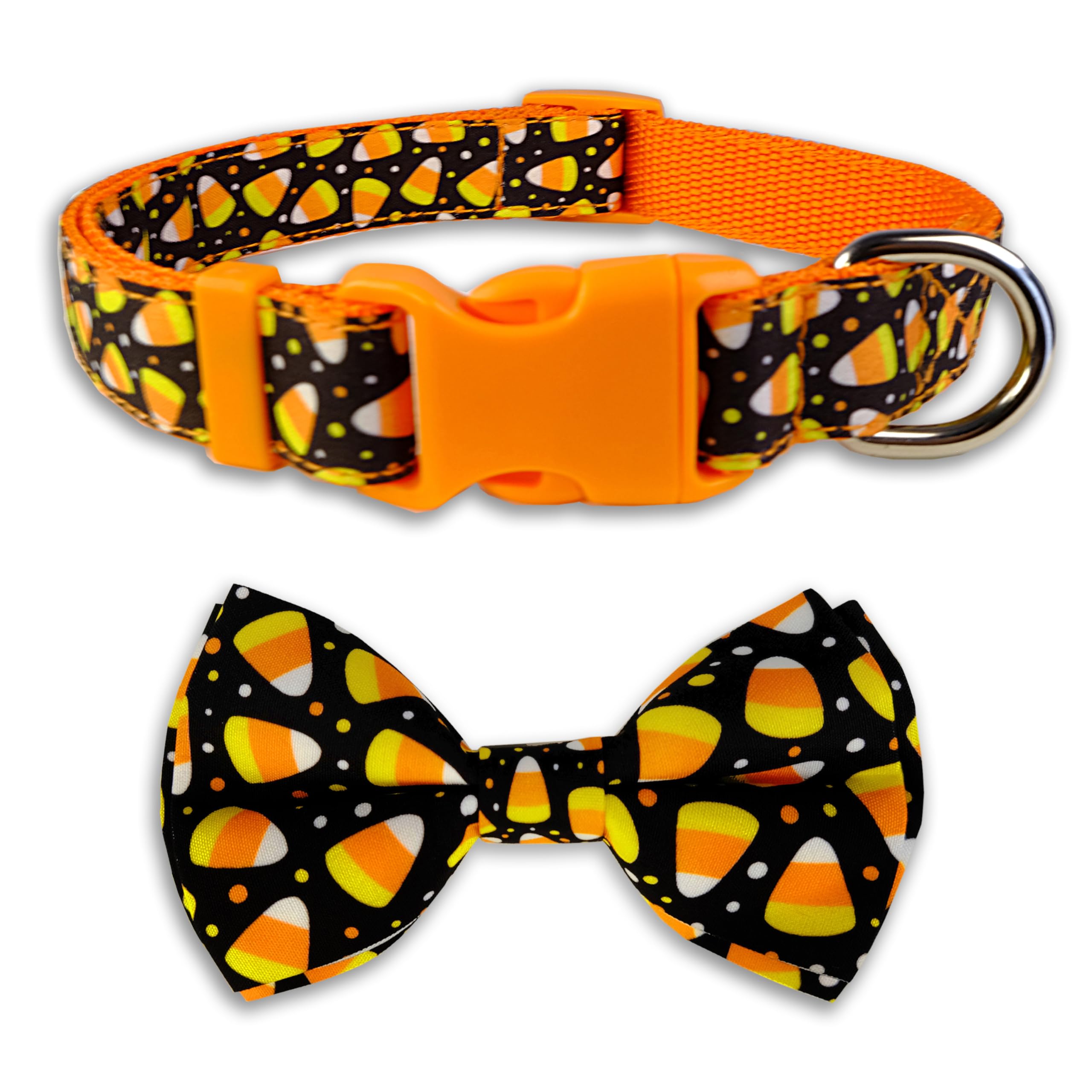 Amazon.com : Halloween Dog Bow Tie Collar, Holiday Candy Corn Collar ...