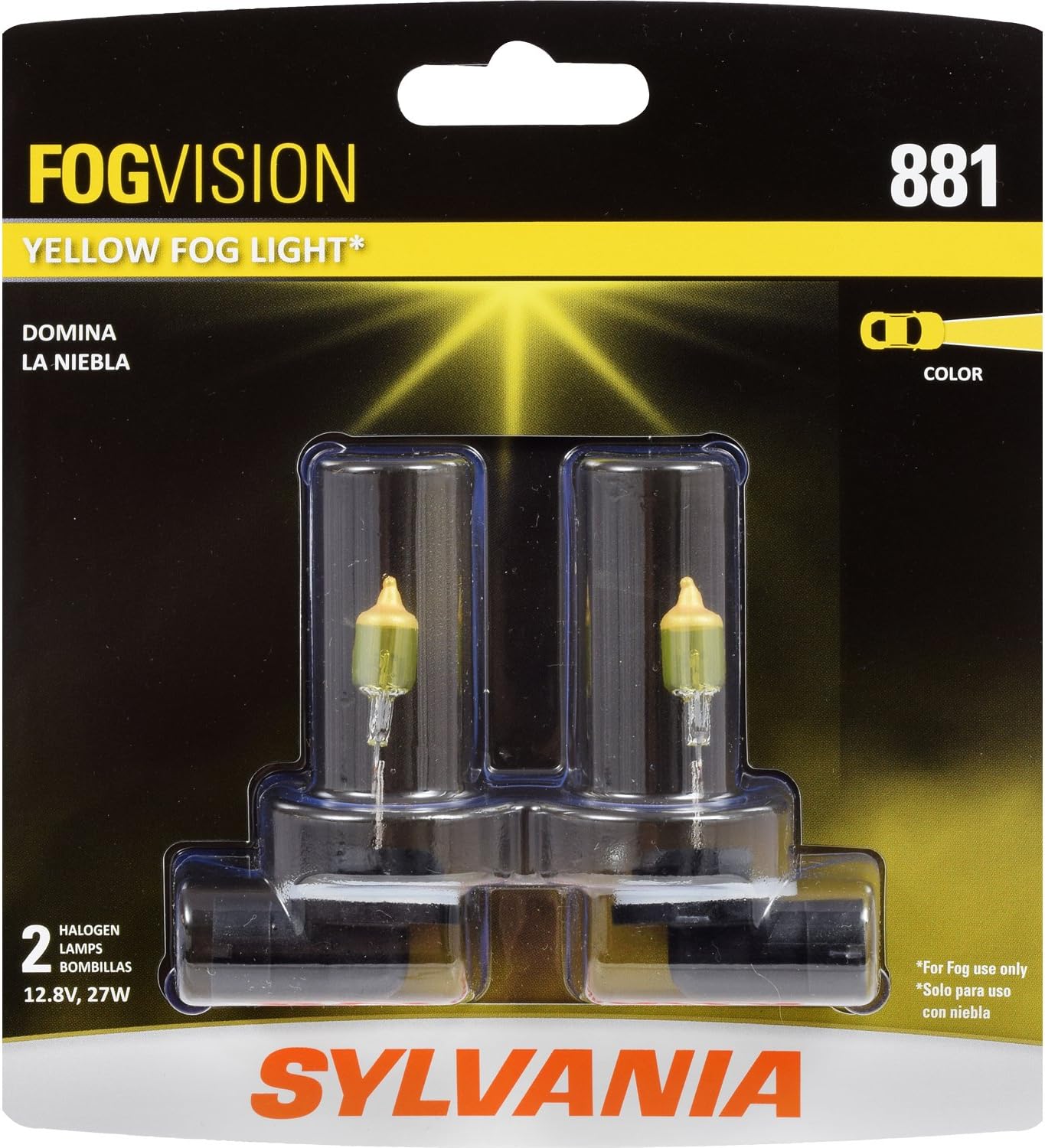 SYLVANIA - 881 Fog Vision - High Performance Yellow Halogen Fog Lights ...