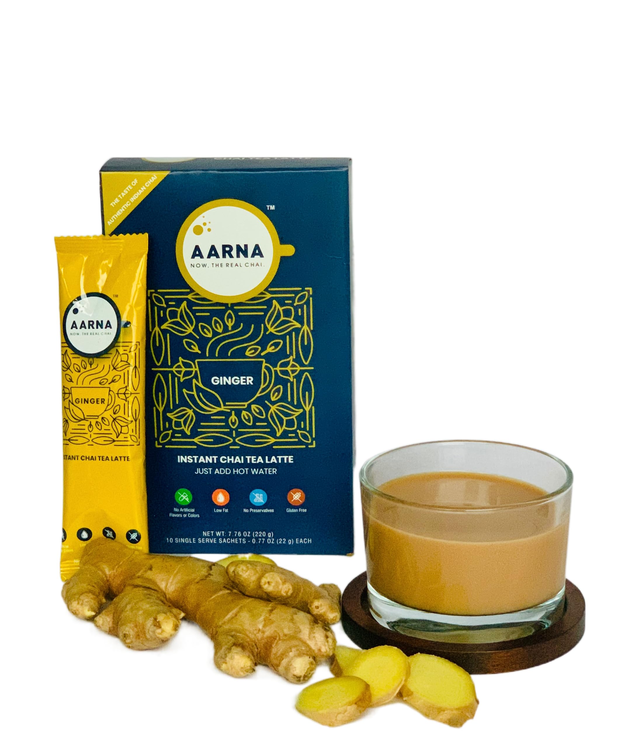Amazon.com : Bagan of Aarna Instant Ginger Chai, Tea Powder Mix, Spiced ...