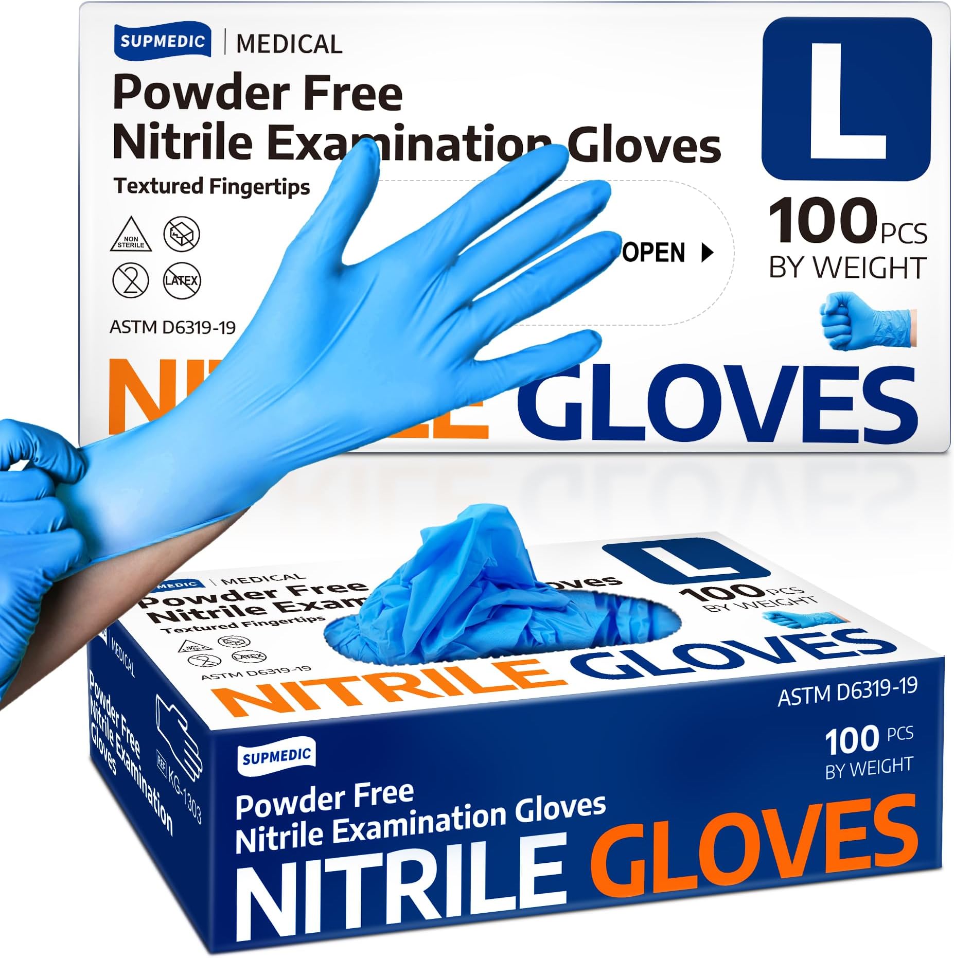 Amazon.com: MedPride Powder-Free Nitrile Exam Gloves, Large, Large ...