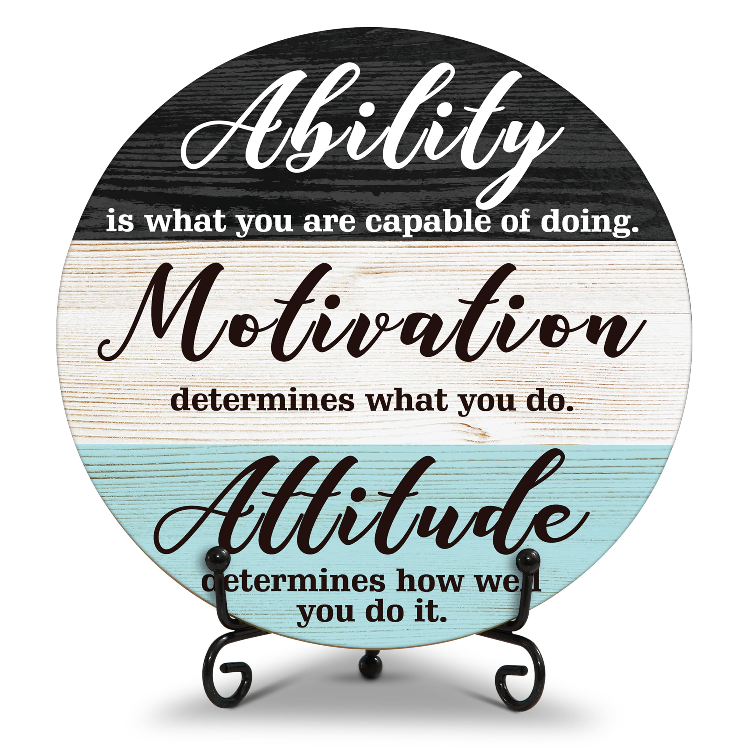 Amazon.com: Inspirational Desk Decor, Ability Motivation Attitude Round ...