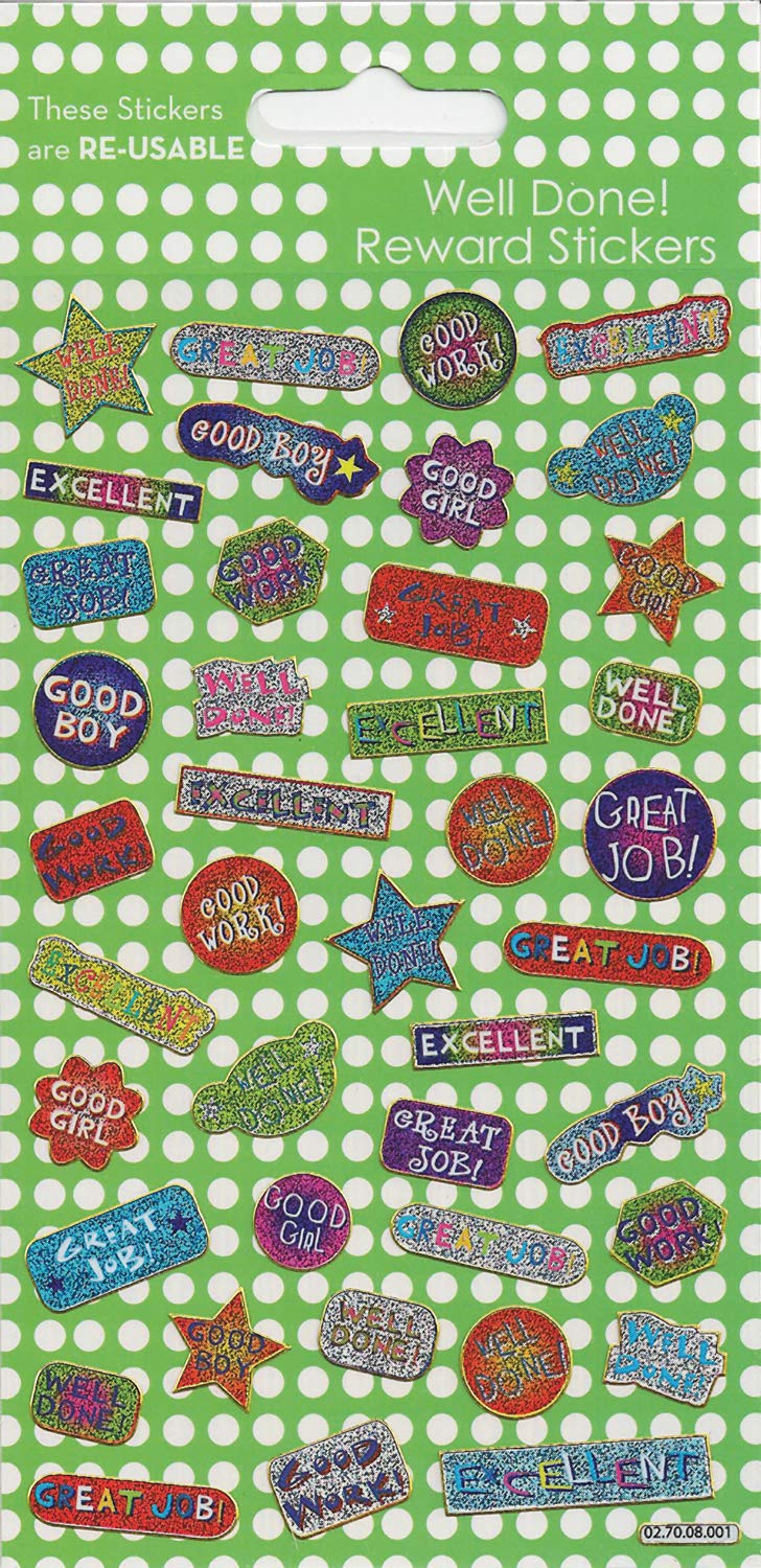 Well Done Sparkly Reusable Reward Stickers | Perfect for Craft ...