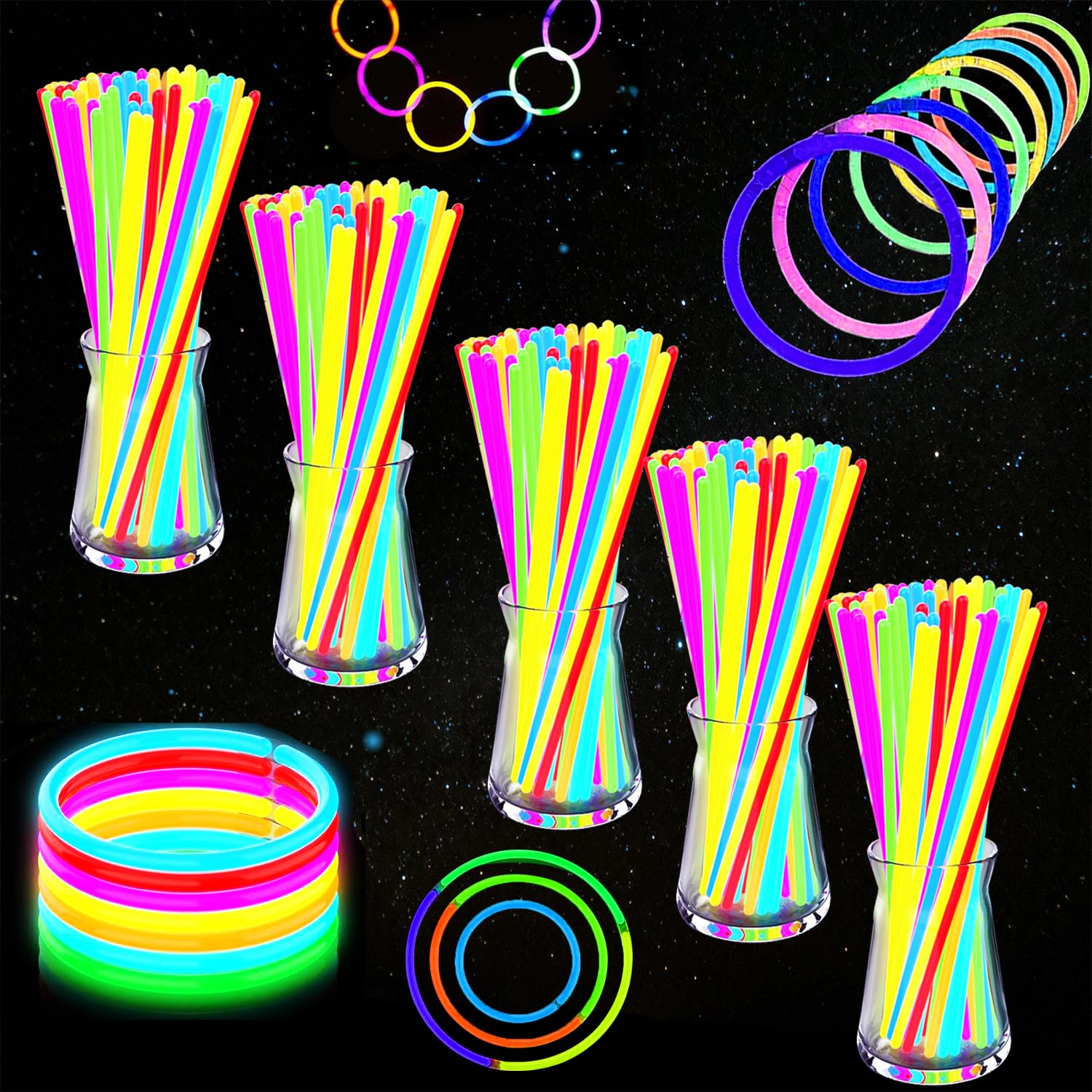 Amazon.com: Topnradym Glow Sticks, 1000 Pack 8" Glow in The Dark Light ...