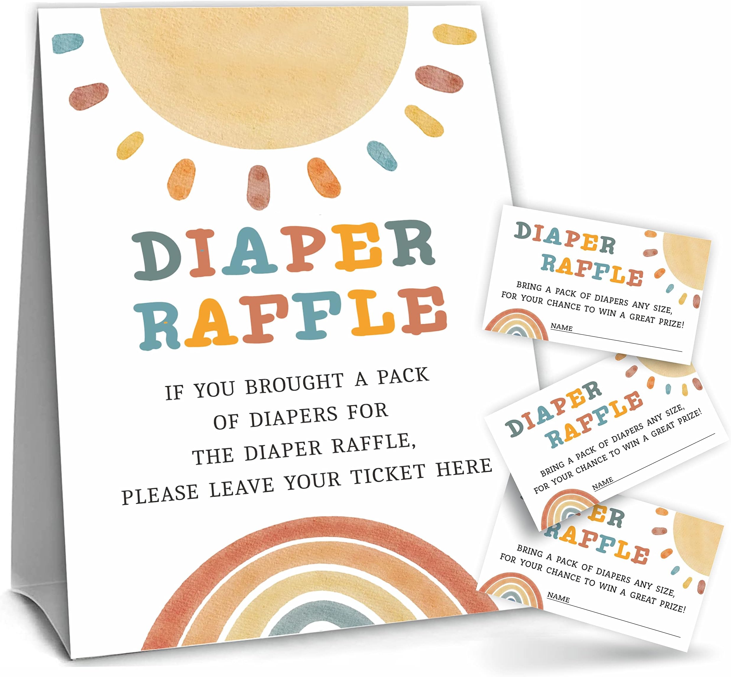 Amazon.com : NYCTUG Baby Shower Game, Sun Shine Diaper Raffle Game Kit ...