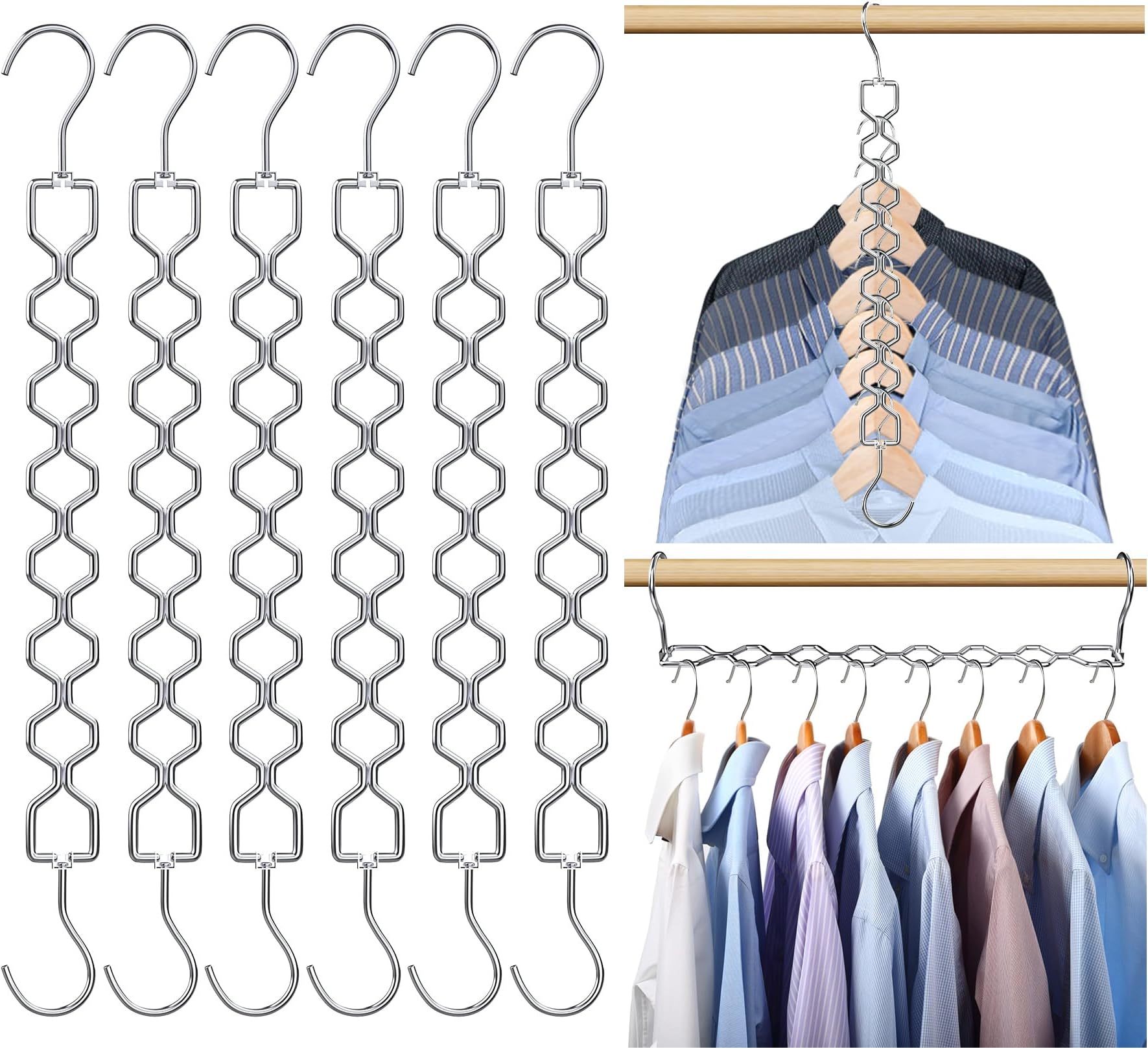 Amazon.com: Space Saving Hangers for Closet Organizers and Storage ...