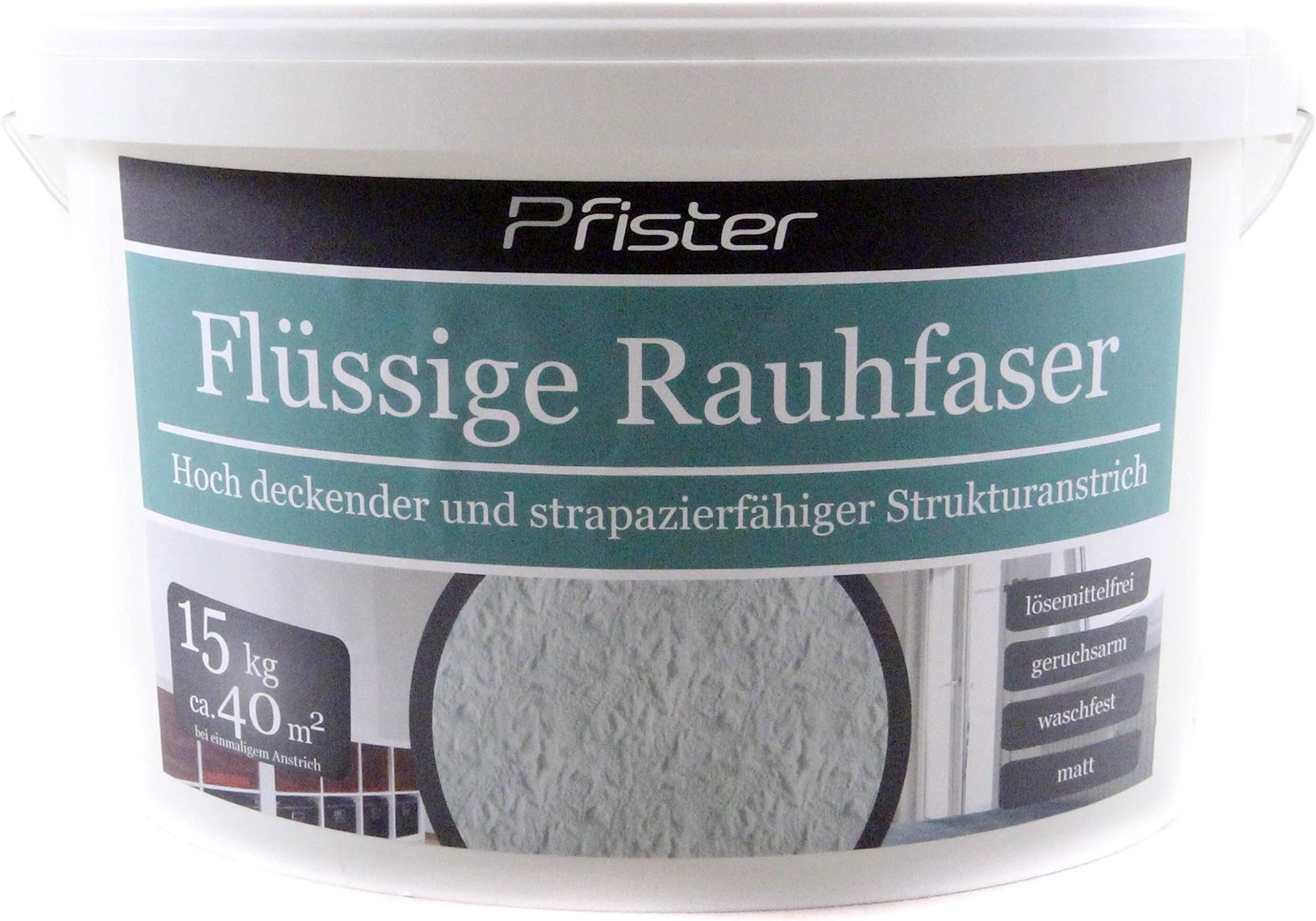 Flüssige Raufaser Pfister weiss 15kg : Amazon.de: Baumarkt
