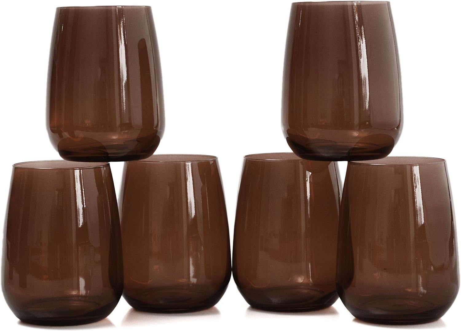 Amazon.com | Bormioli Rocco Premium Brown 14.5 Ounce Water Glass, Set ...