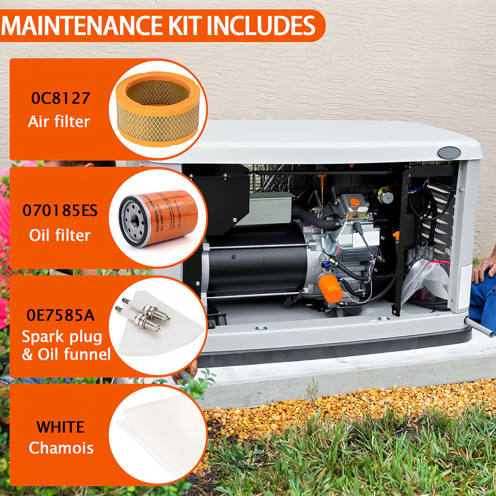 Generac 22kw Generator 5662 Maintenance Kit For 2008-2012 Generac 8kW ...