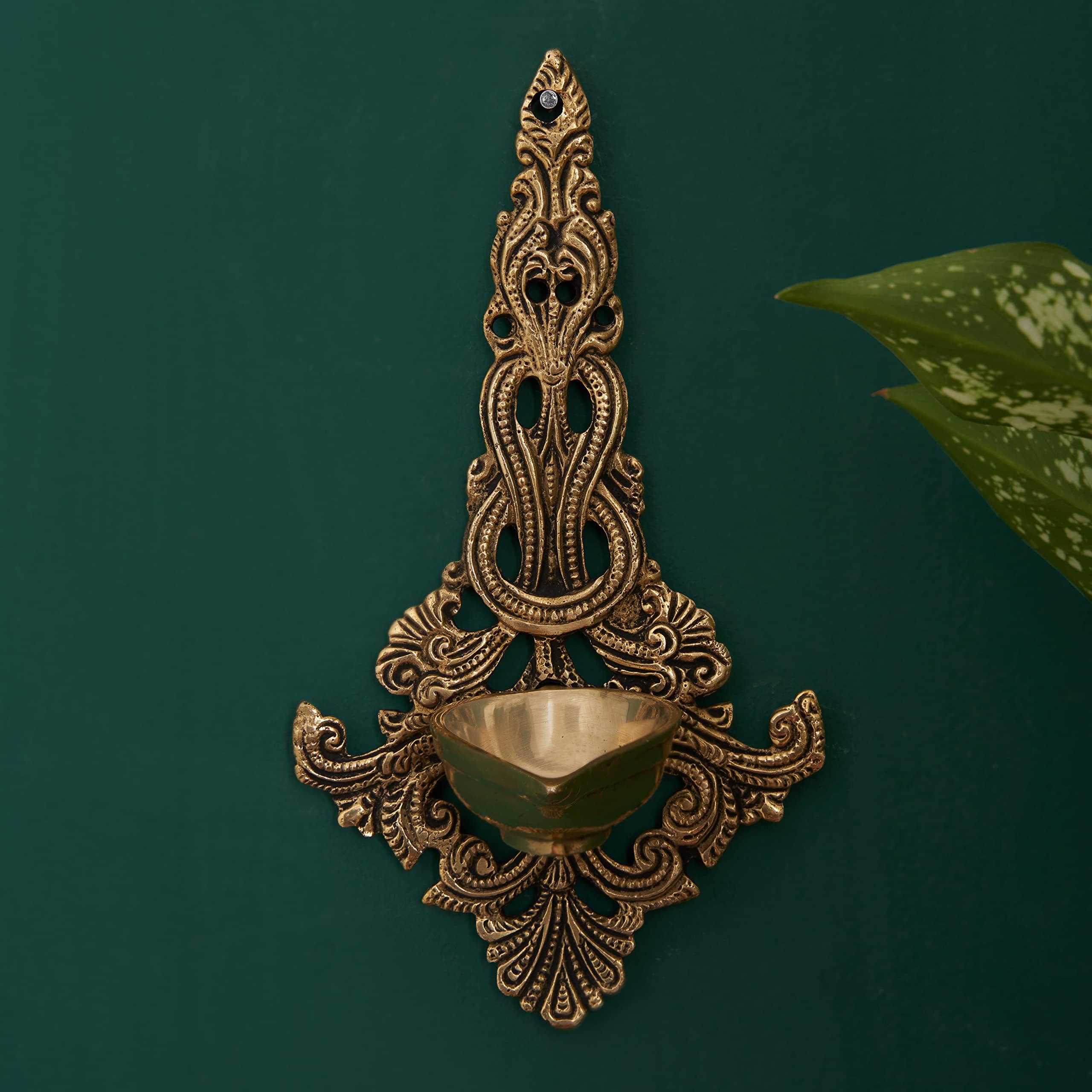 Buy Collectible India Brass Hanging Diya for Puja Stand Mandir Diwali ...