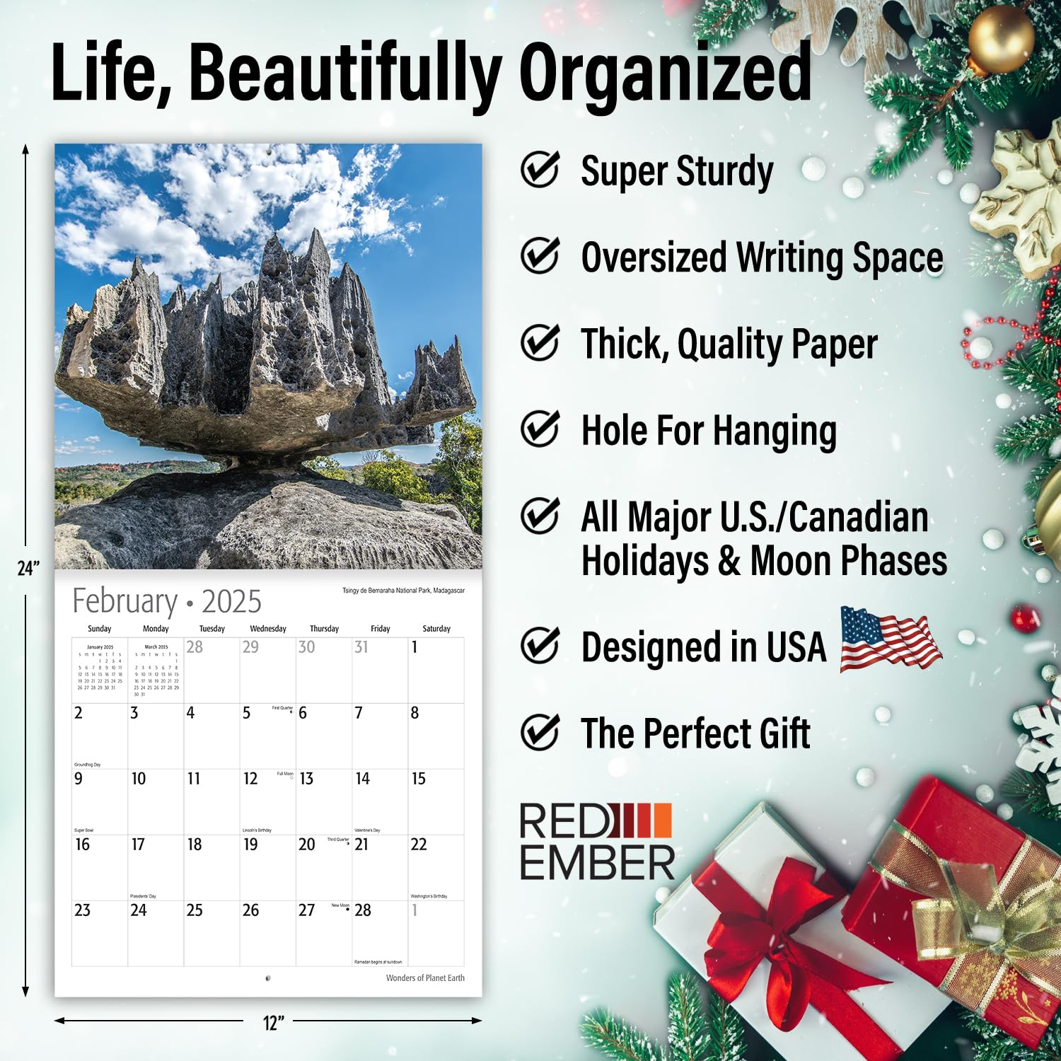 Snapklik.com : Wonders Of Planet Earth 2025 Wall Calendar 12 Month 12 ...