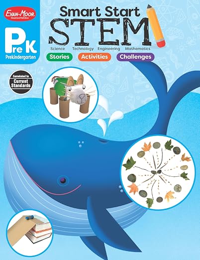 Evan-Moor Smart Start STEM Workbook, Grade PreK, Science, Technology ...