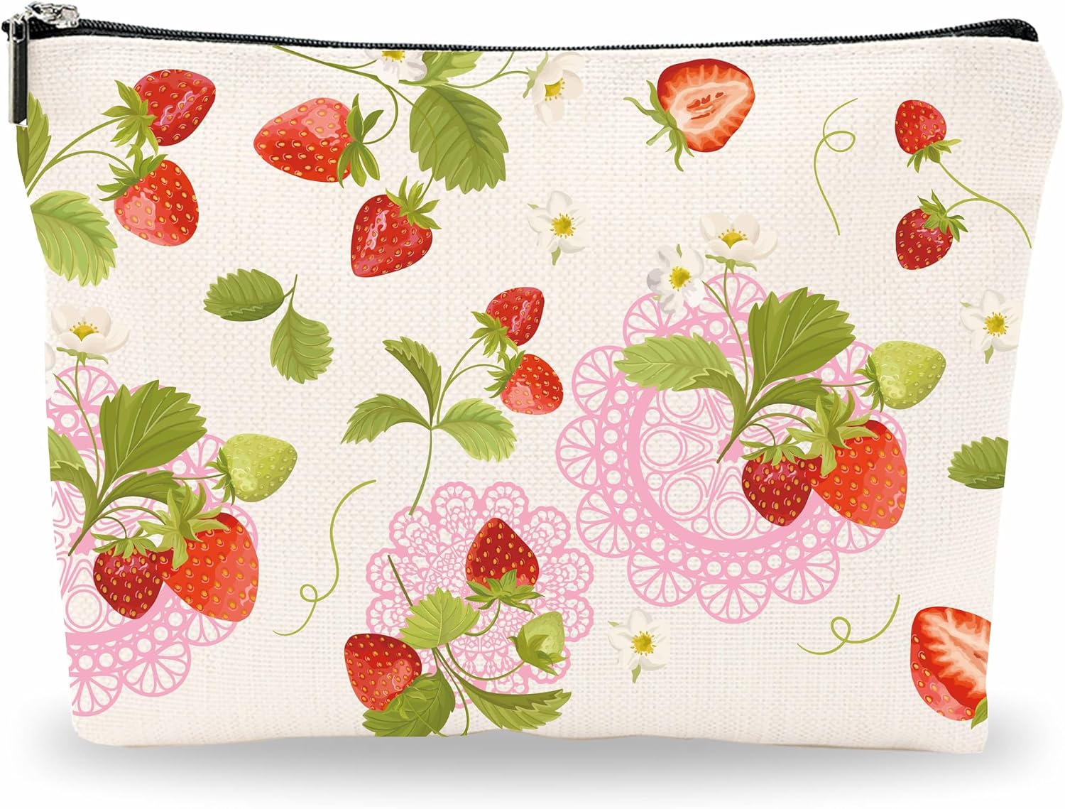 Amazon.com : Nuckxy Strawberry Makeup Bag For Girls, Pink Floral ...