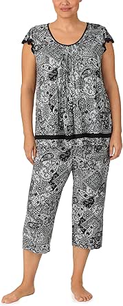 Ellen Tracy Essential 3 Piece Pajama Set Sleepwear (Medium Lilac) at ...