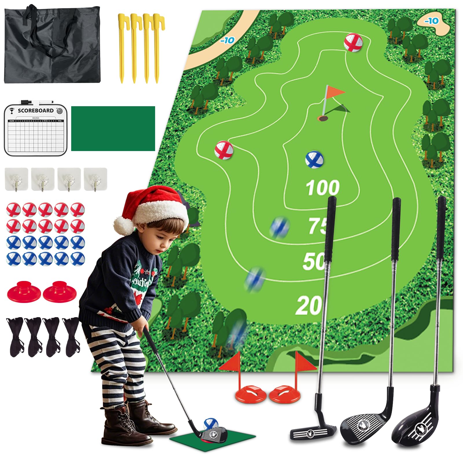 Amazon.com : VOPOGLNE Golf Chipping Game Golf Hitting Mat, 37Pcs Velcro ...