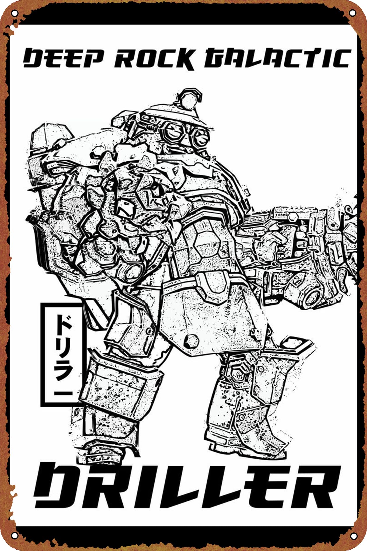 Amazon.com : Deep Rock Galactic Driller Game Poster Vintage Tin Sign ...