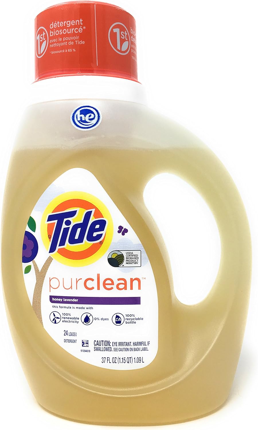 Amazon.com: Tide Purclean Honey Lavender Liquid Laundry Detergent, 37 ...