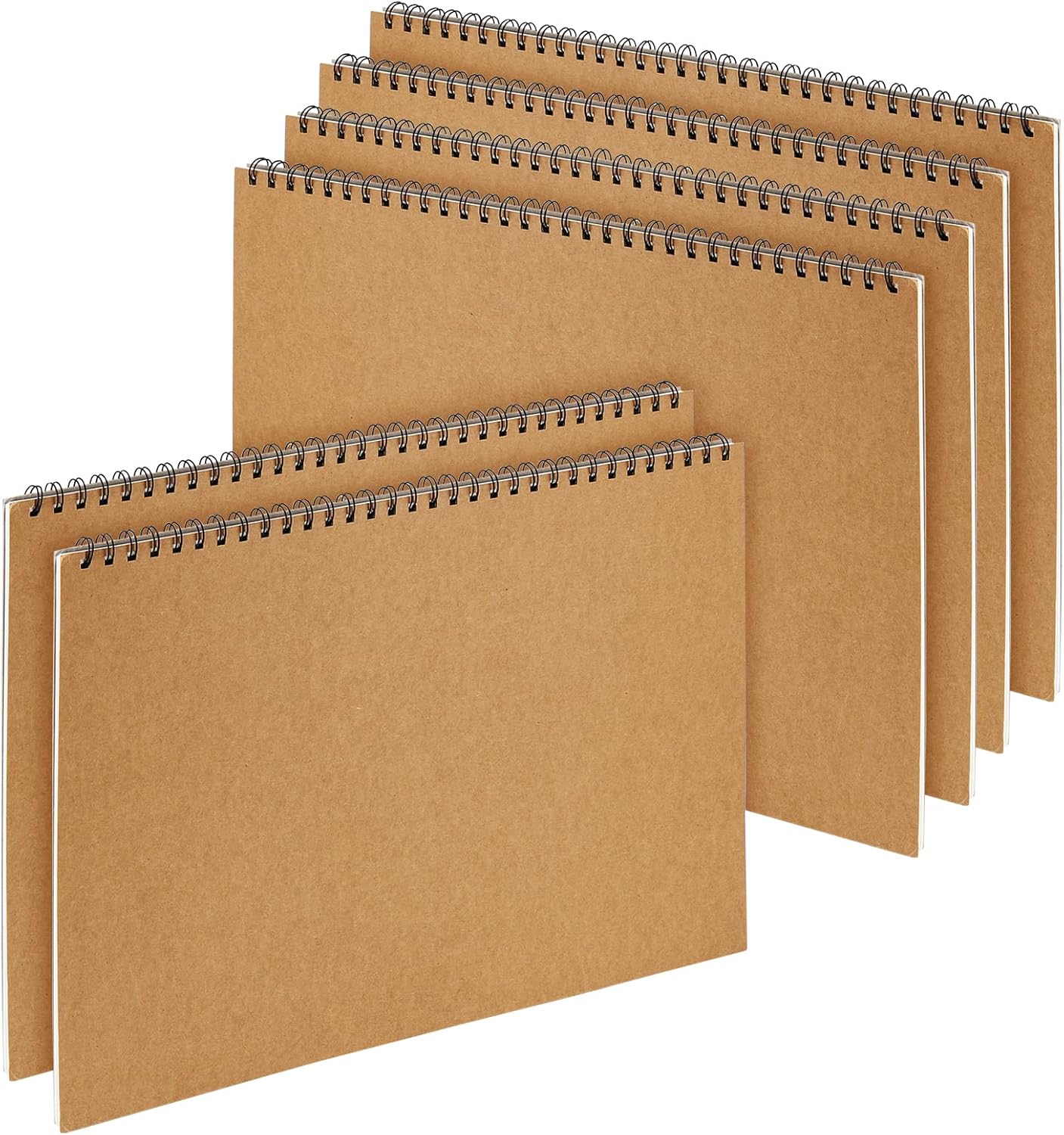 MANCHAP 6 Pack A3 Landscape Sketchbook, 60 Pages/30 Sheets Spiral Bound Sketch Pad, 160gsm ...