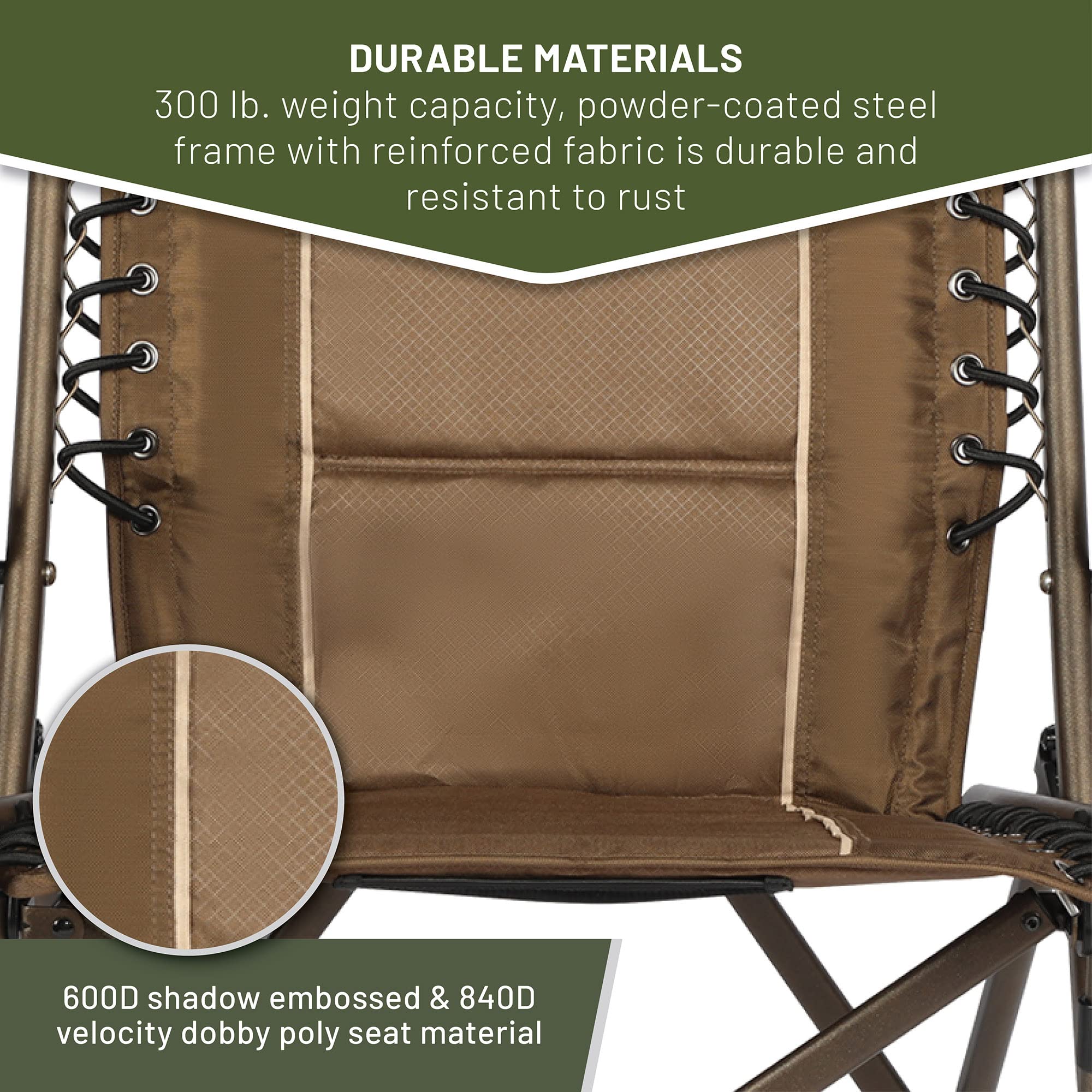 TIMBER RIDGE Bungee Chair, Adult, Earth Brown