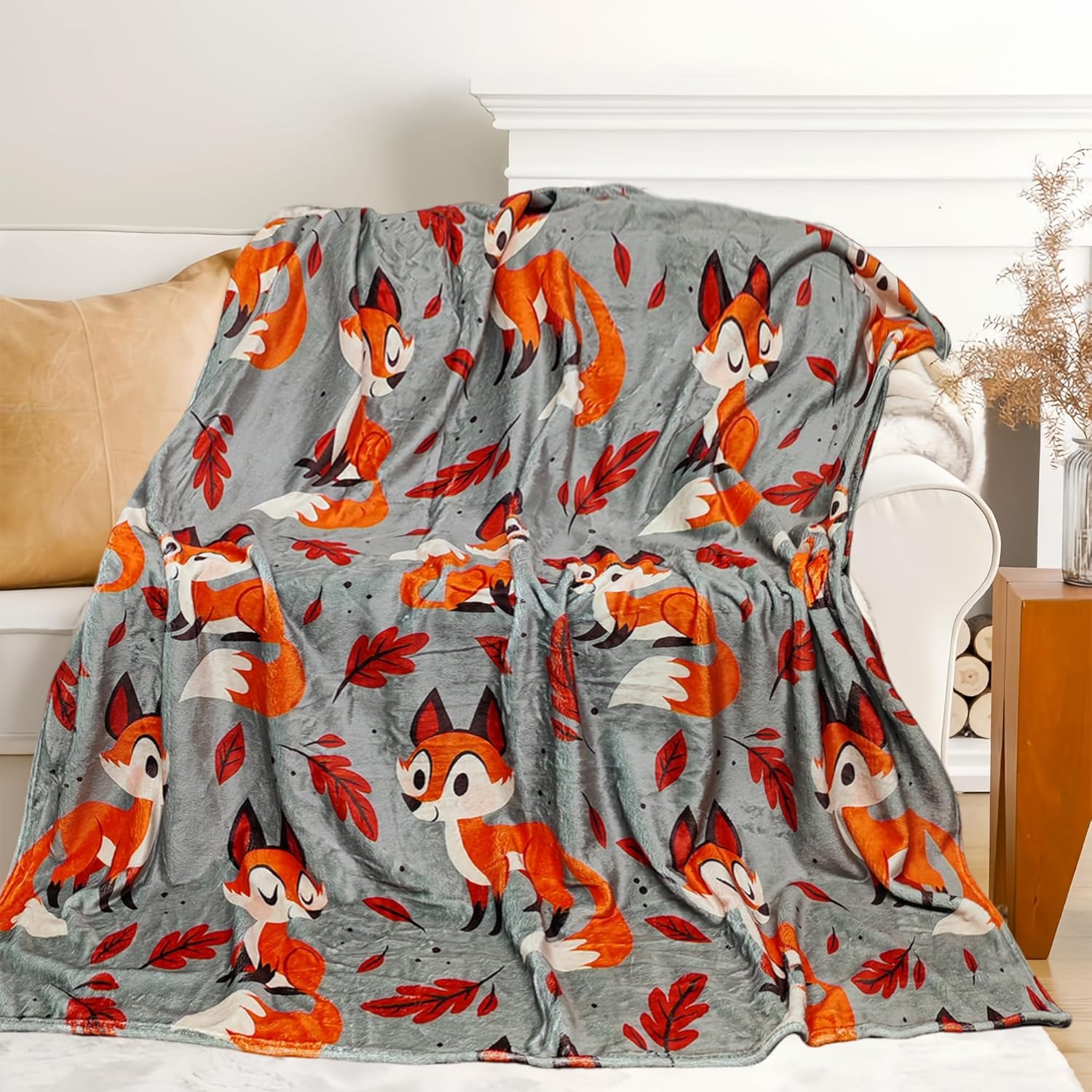 Amazon.com: Koesnbre Cute Fox Blanket for Women Girls Kids Adults 50" x ...