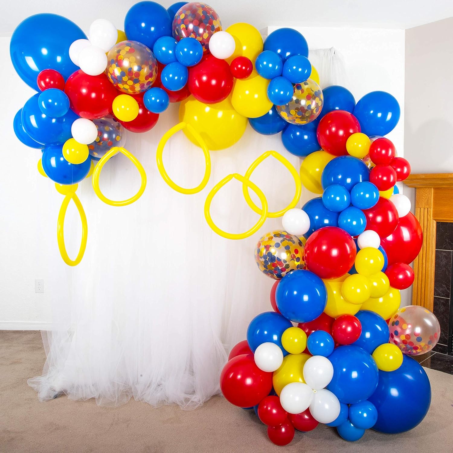 Amazon.com: Shimmer and Confetti Premium 16ft Royal Blue, Red, Yellow ...