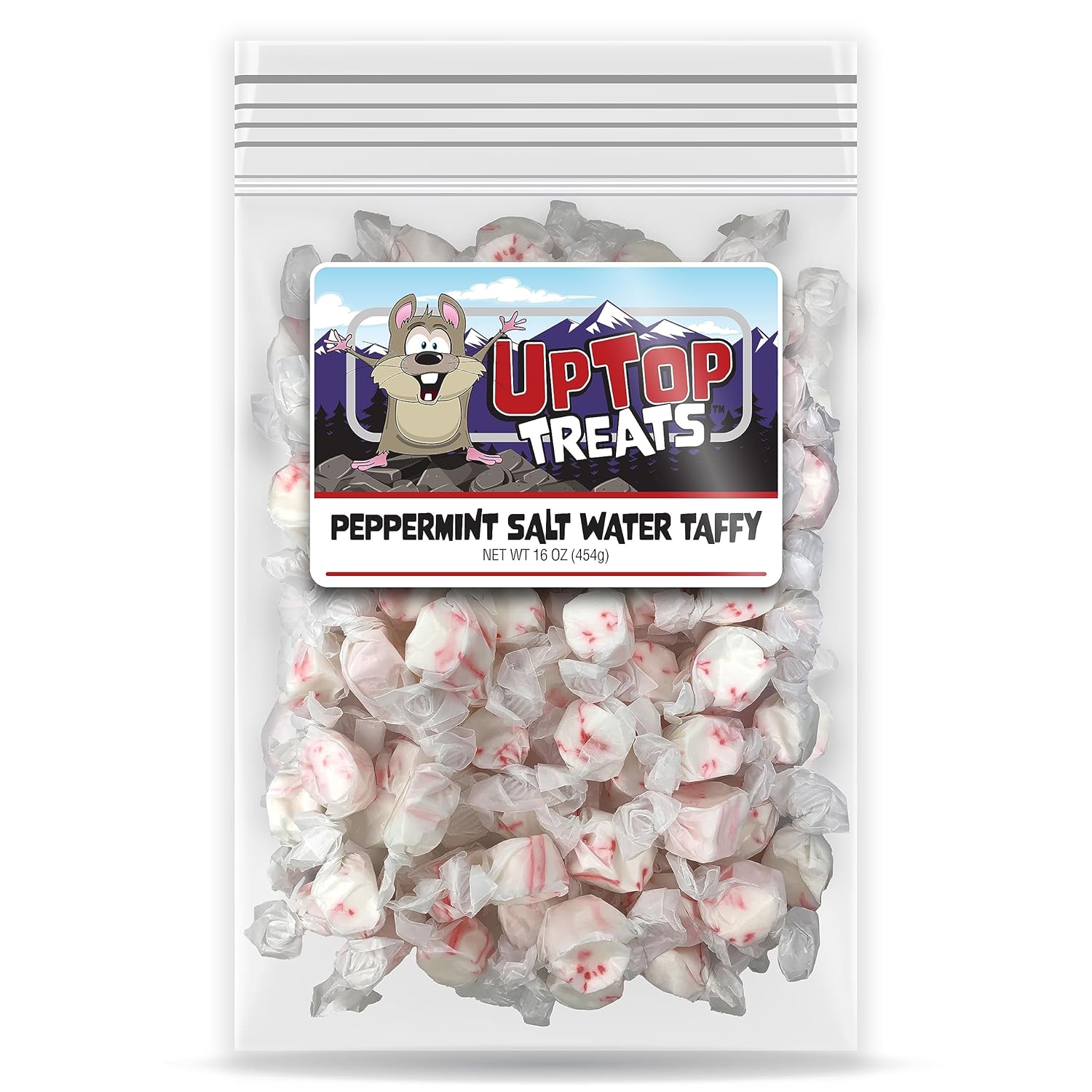 Amazon.com: UpTop Treats Peppermint Salt Water Taffy | 1 LB of Gourmet ...