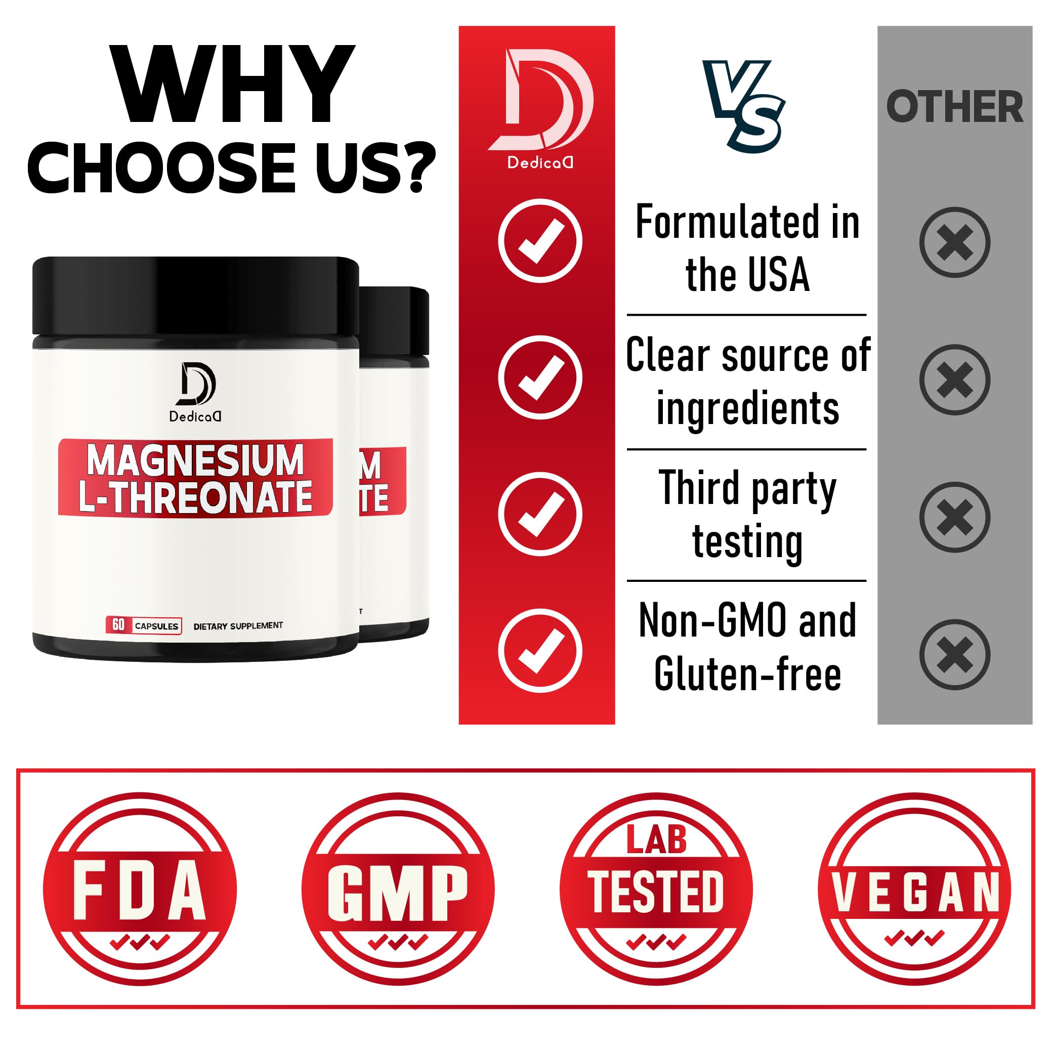 Snapklik.com : DEDICAD 2 Packs 60 Capsules - 2000mg Magnesium L ...