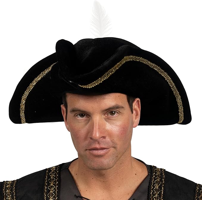 Spooktacular Creations Buccaneer Dreispitz Hut mit Feder, Universal ...