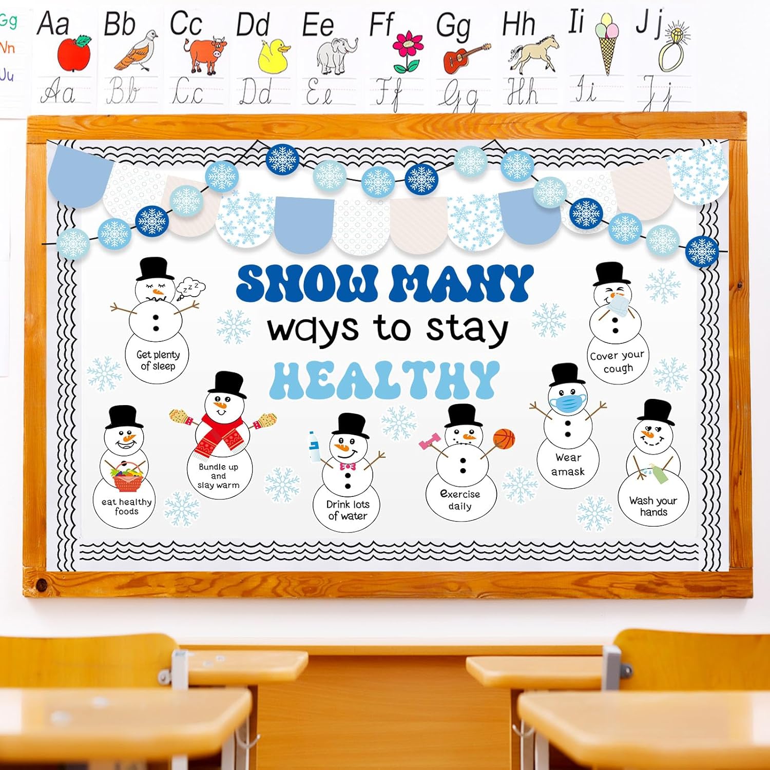 Amazon.com: Mooliwe 95 Pcs Winter Healthy Habits Bulletin Board ...