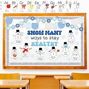 Amazon.com: Mooliwe 95 Pcs Winter Healthy Habits Bulletin Board ...
