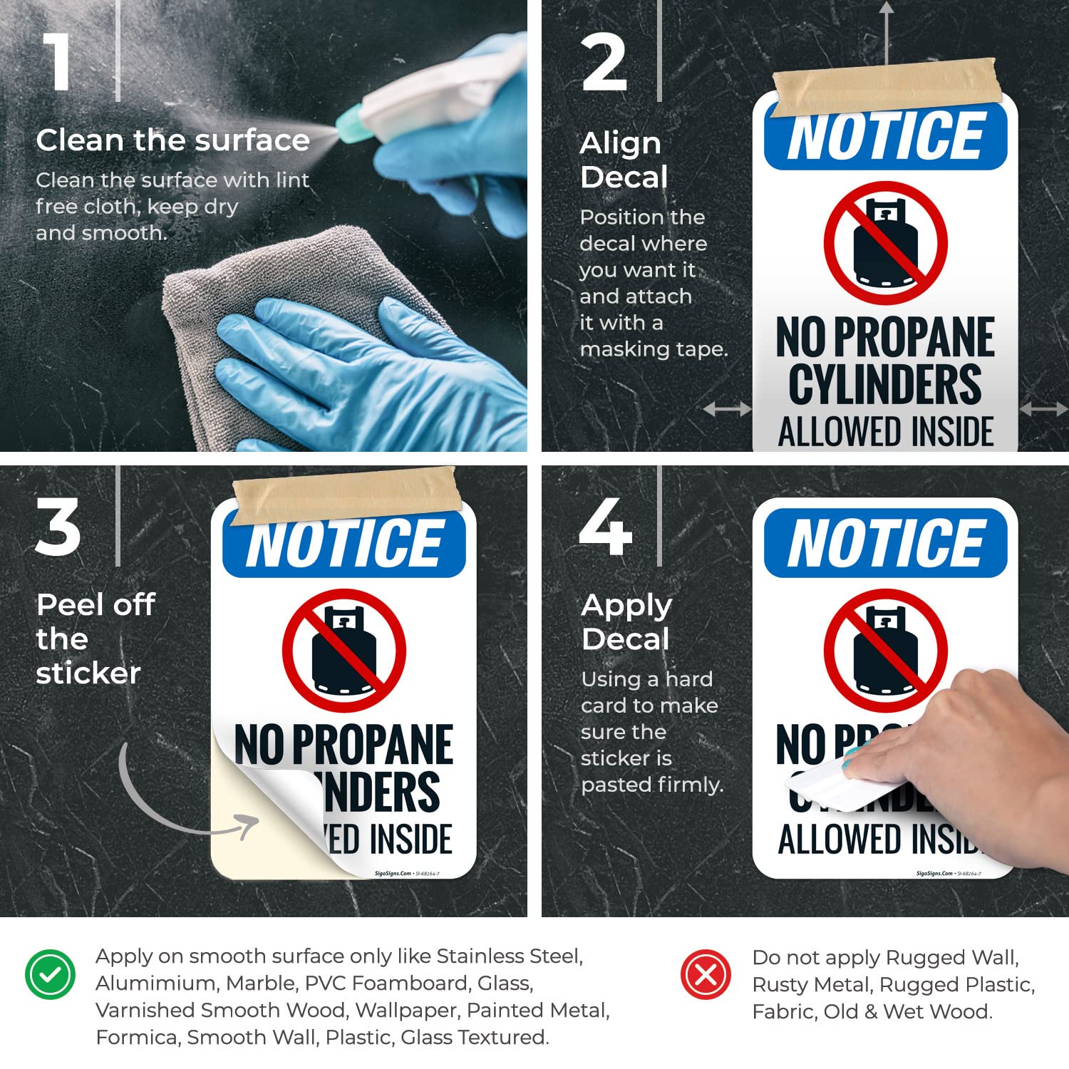 460ml Portable Drink Container OSHA Propane Warning Signs - Durable ...