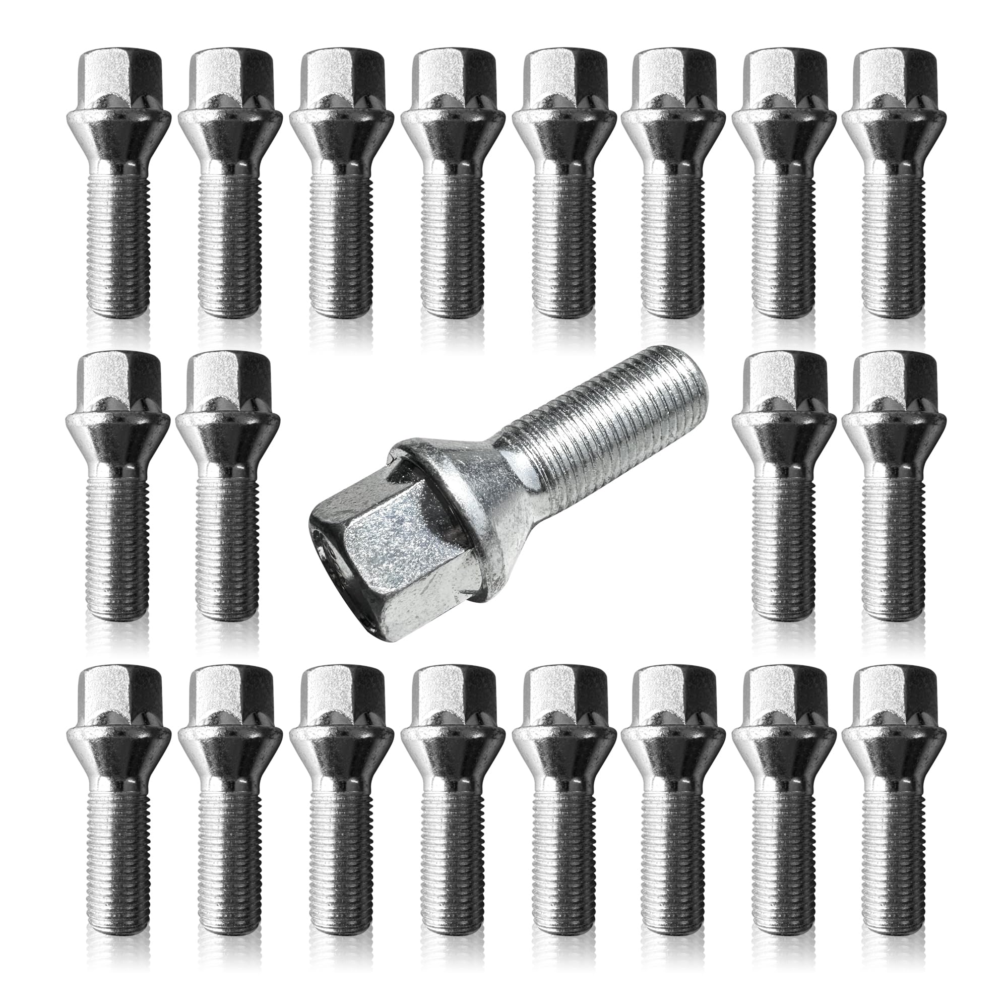 BIMECC Set of 20 Alloy Wheel Bolts for VW Transporter T5 | T6 - M14x1.5 ...