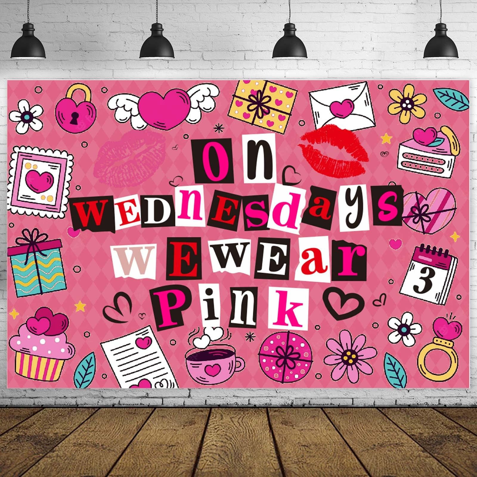 Amazon.com : Mean Girl Backdrop for Birthday Party 7x5ft Hot Pink Early ...