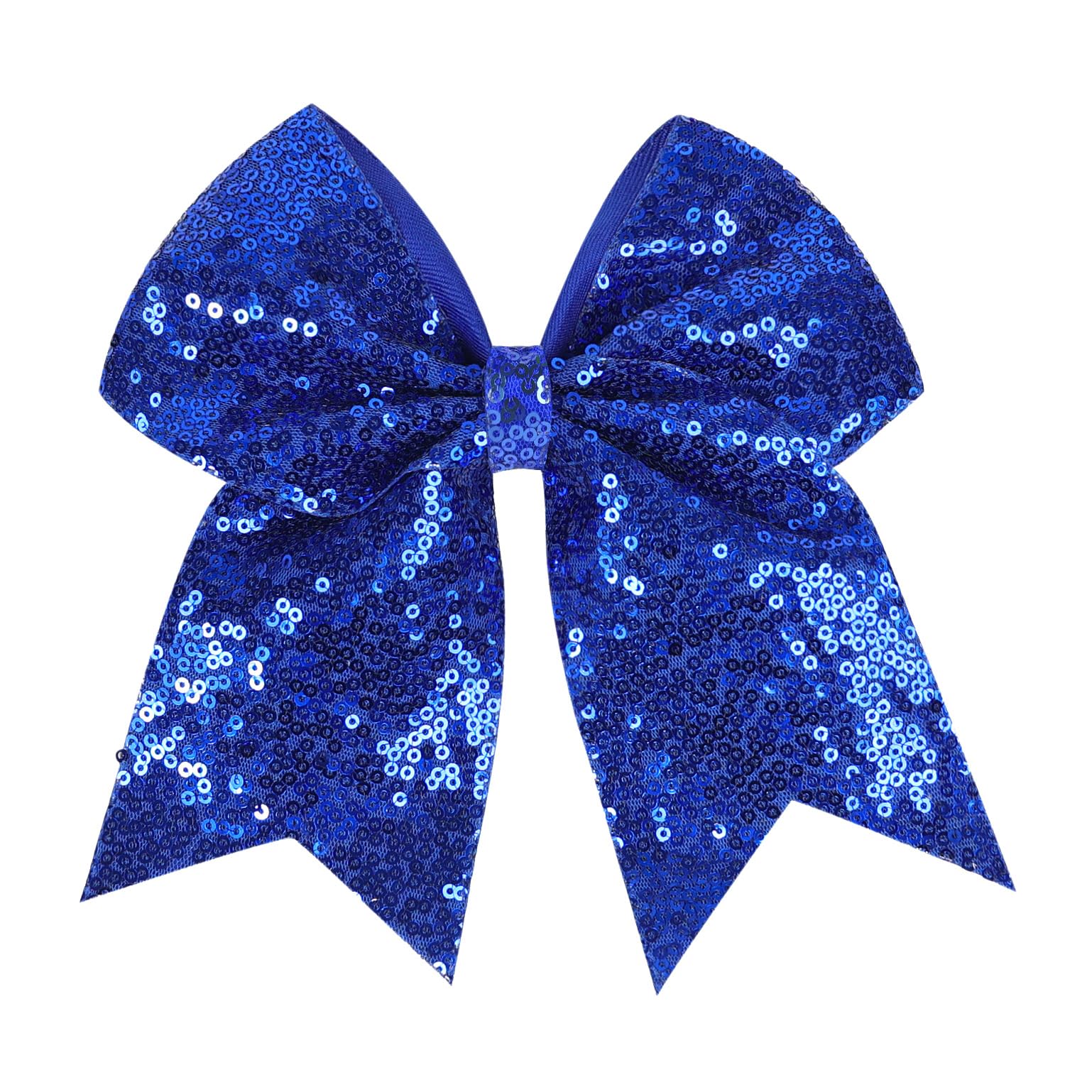 Lazo De Porristas Azul Y Blanco 1pc Cabello Cheer Bows Glitter Cabello