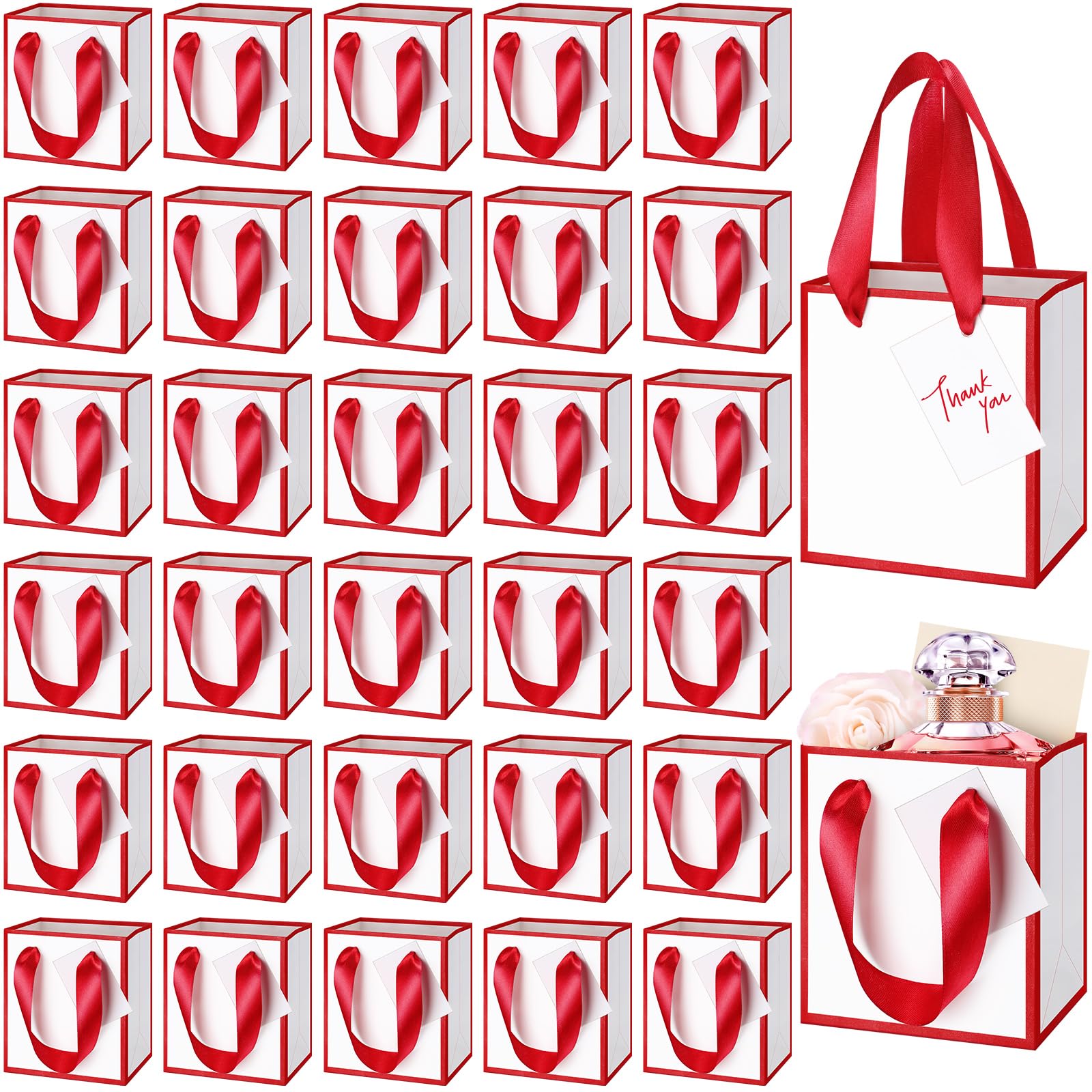 Amazon.com: Yeaqee 50 Pcs Mini Metallic Paper Gift Bags with Handles ...