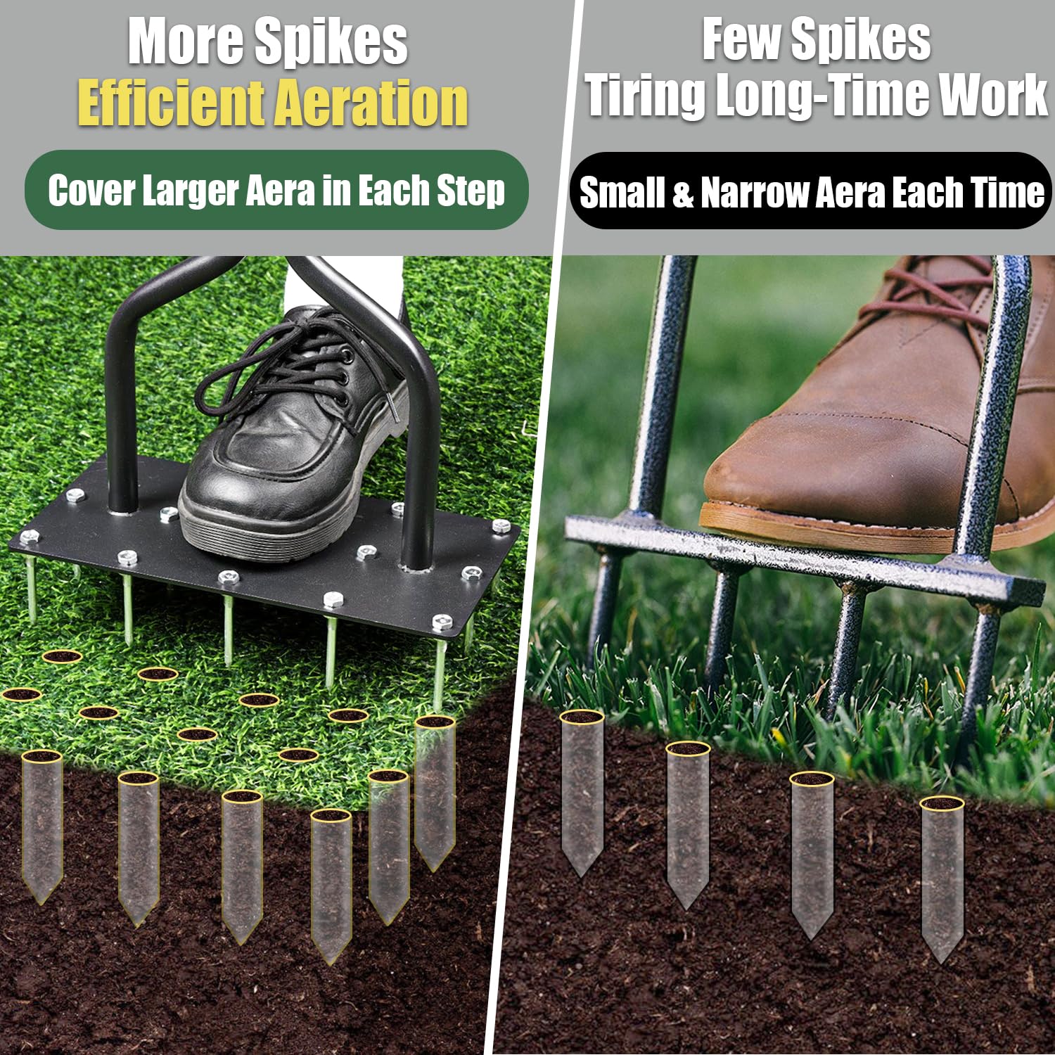 Upgraded Lawn Aerator Lawn Plug Aerator, Yard Core Aerator Manual ...